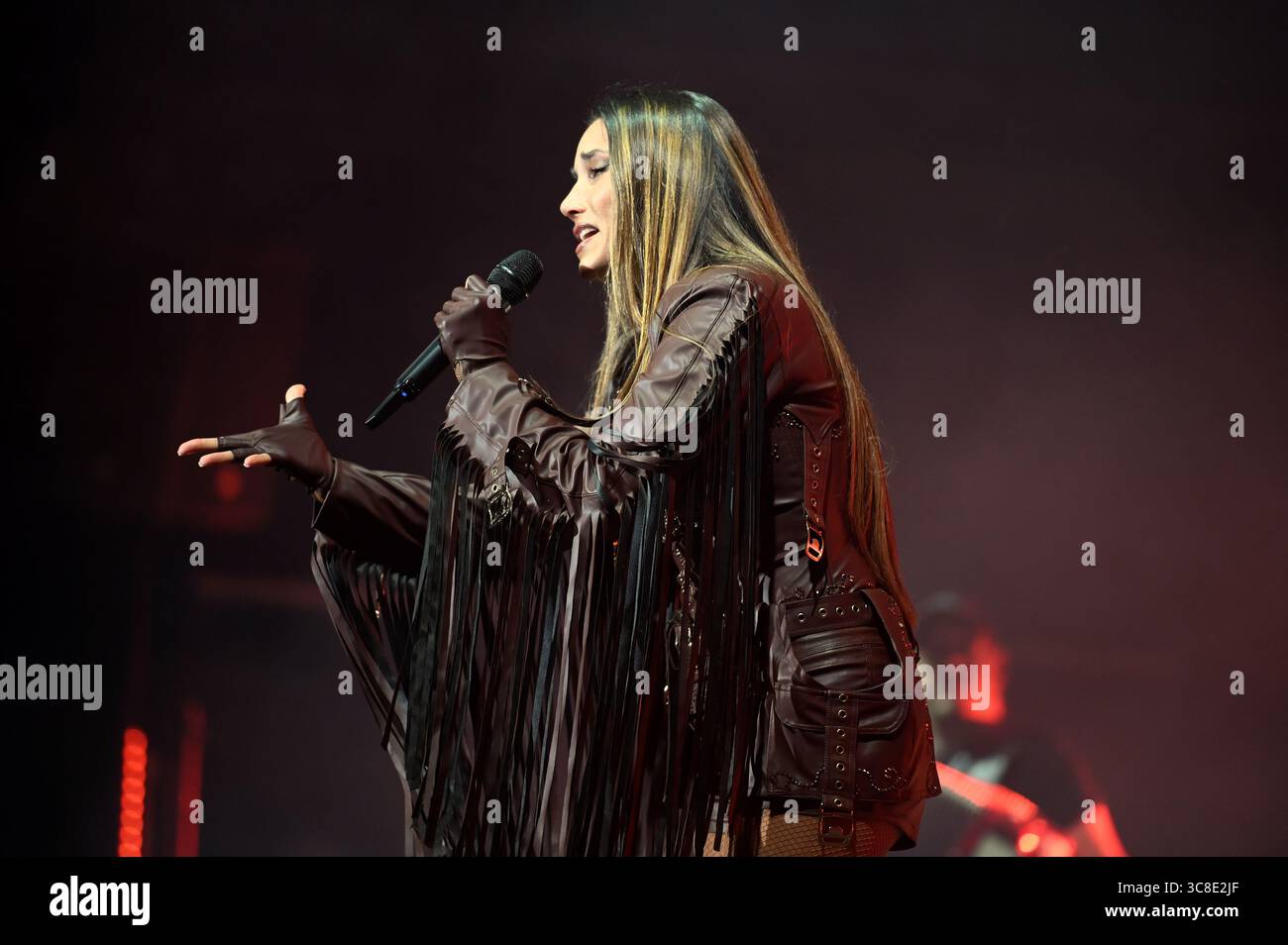 Spanish singer India Martinez, performs live on stage at the Caixabank ...