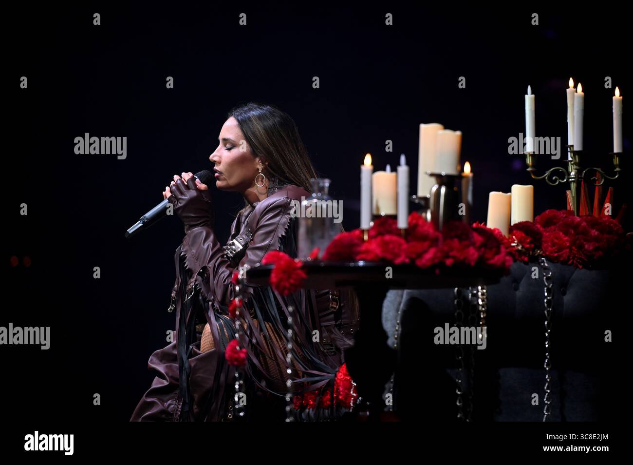 Spanish singer India Martinez, performs live on stage at the Caixabank ...