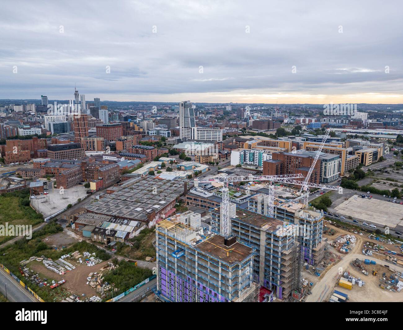 Aerial view of the Temple District regeneration project in Leeds South ...