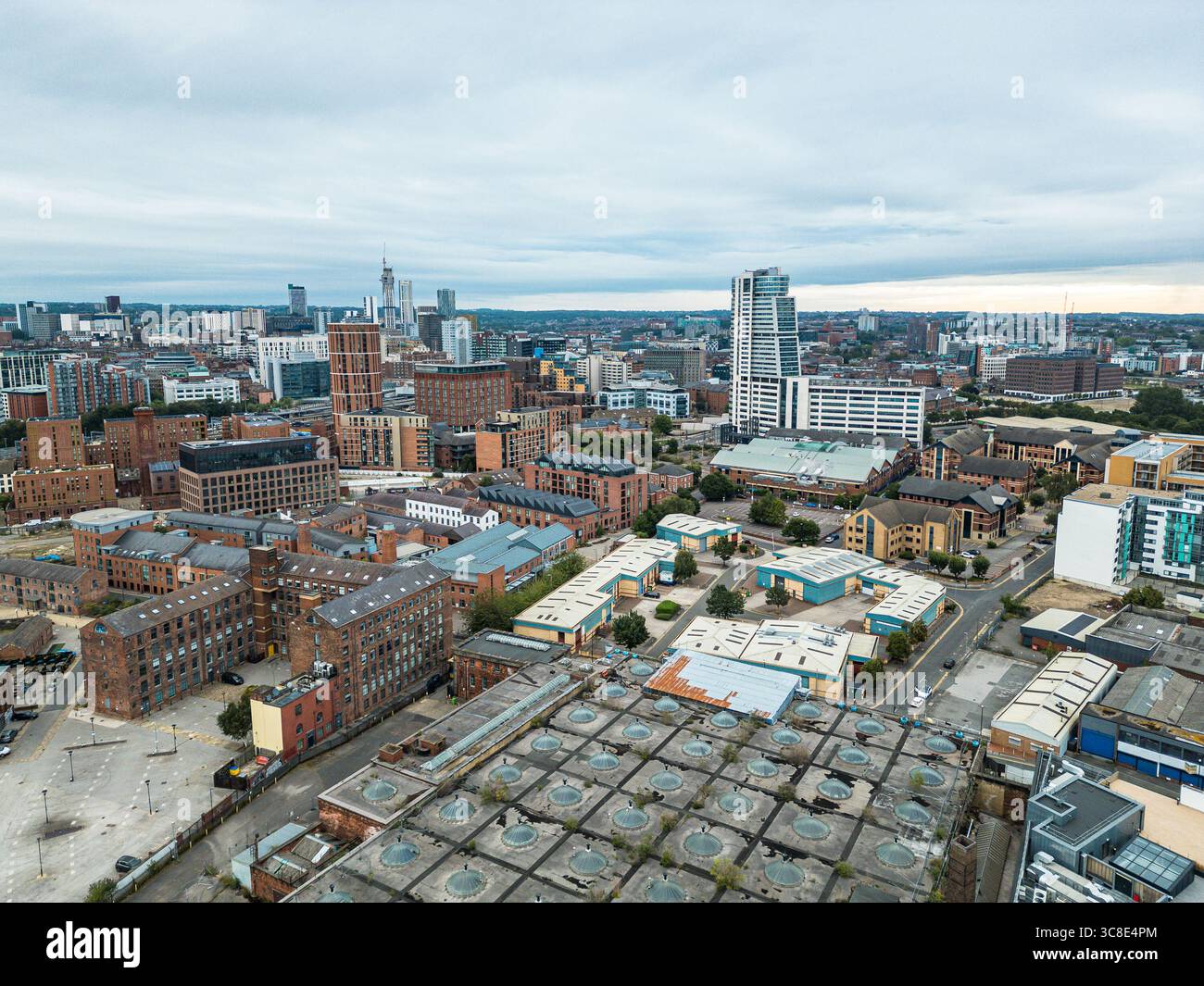 Temple Works and surrounding South Bank district viewed from above ...