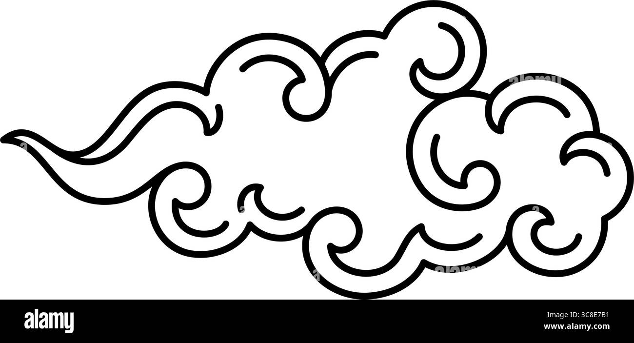 oriental cloud traditional style element vector decorate chinese korean ...