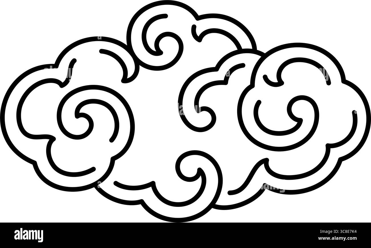 oriental cloud traditional style element vector decorate chinese korean ...
