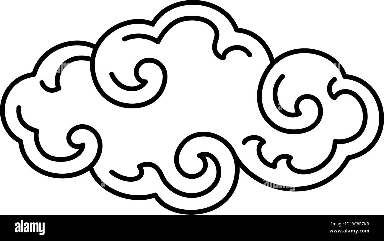 oriental cloud traditional style element vector decorate chinese korean ...