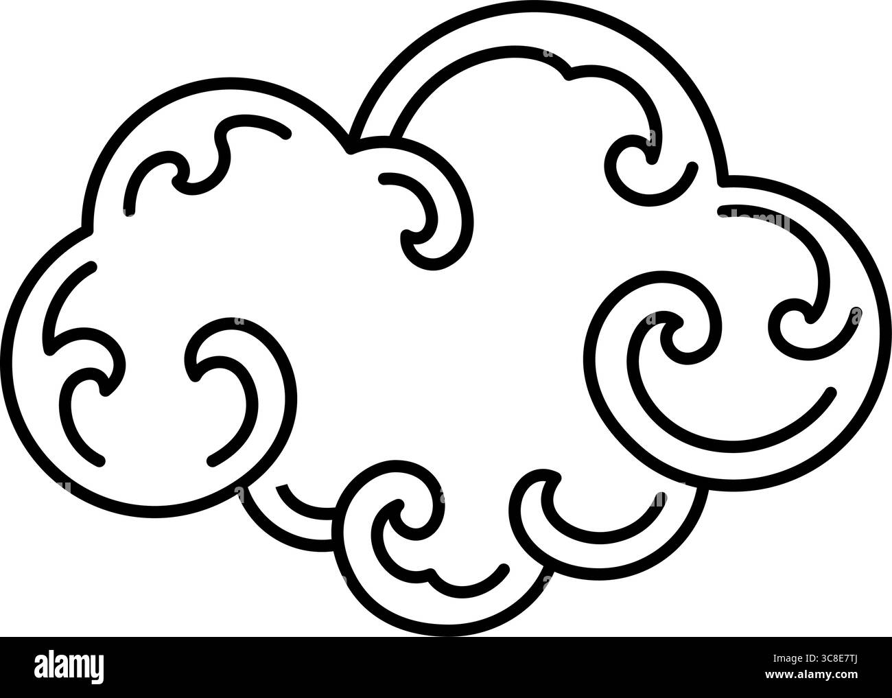 oriental cloud traditional style element vector decorate chinese korean ...