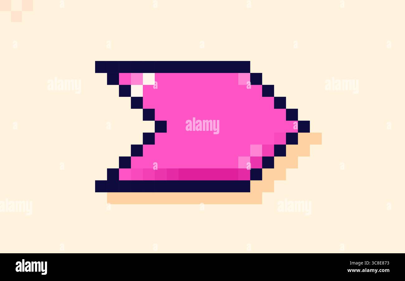 One magenta arrow. Game element drawn in pixel art 8 bit style Stock ...