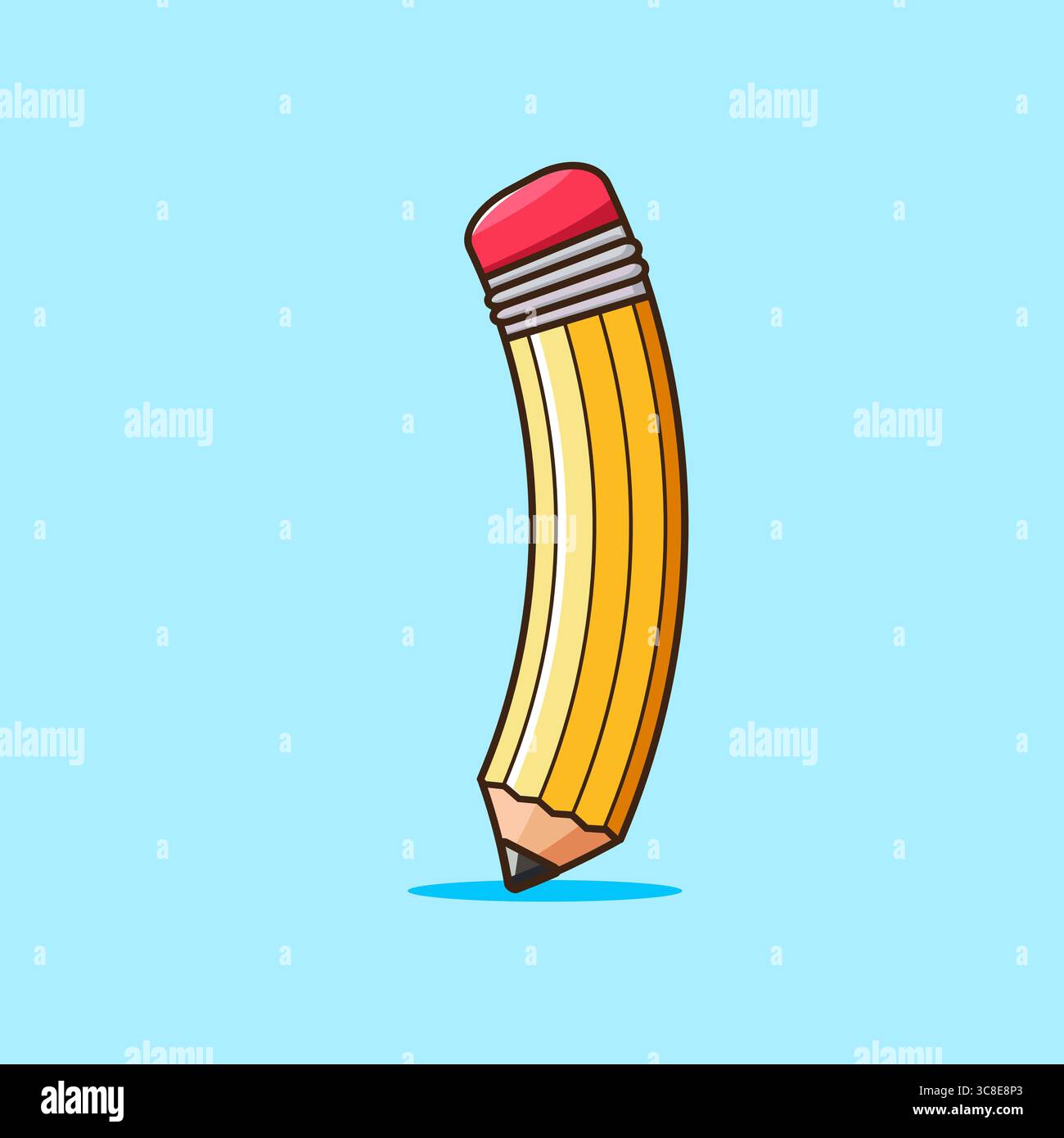 Curved Pencil Vector Illustration Cartoon Design Stock Vector Image ...