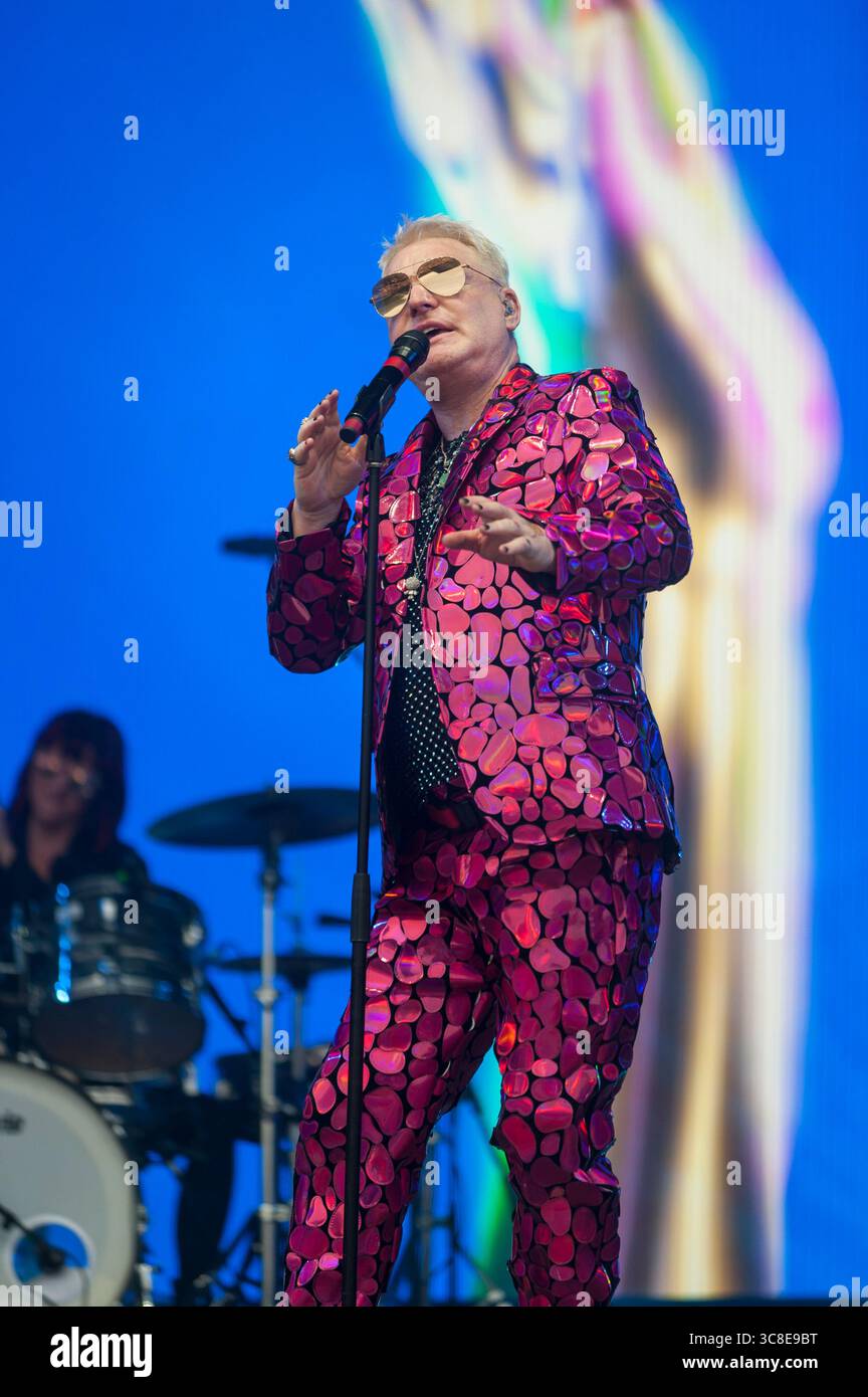 Andy Bell, of the pop-synth duo Erasure, performs live on the Main ...