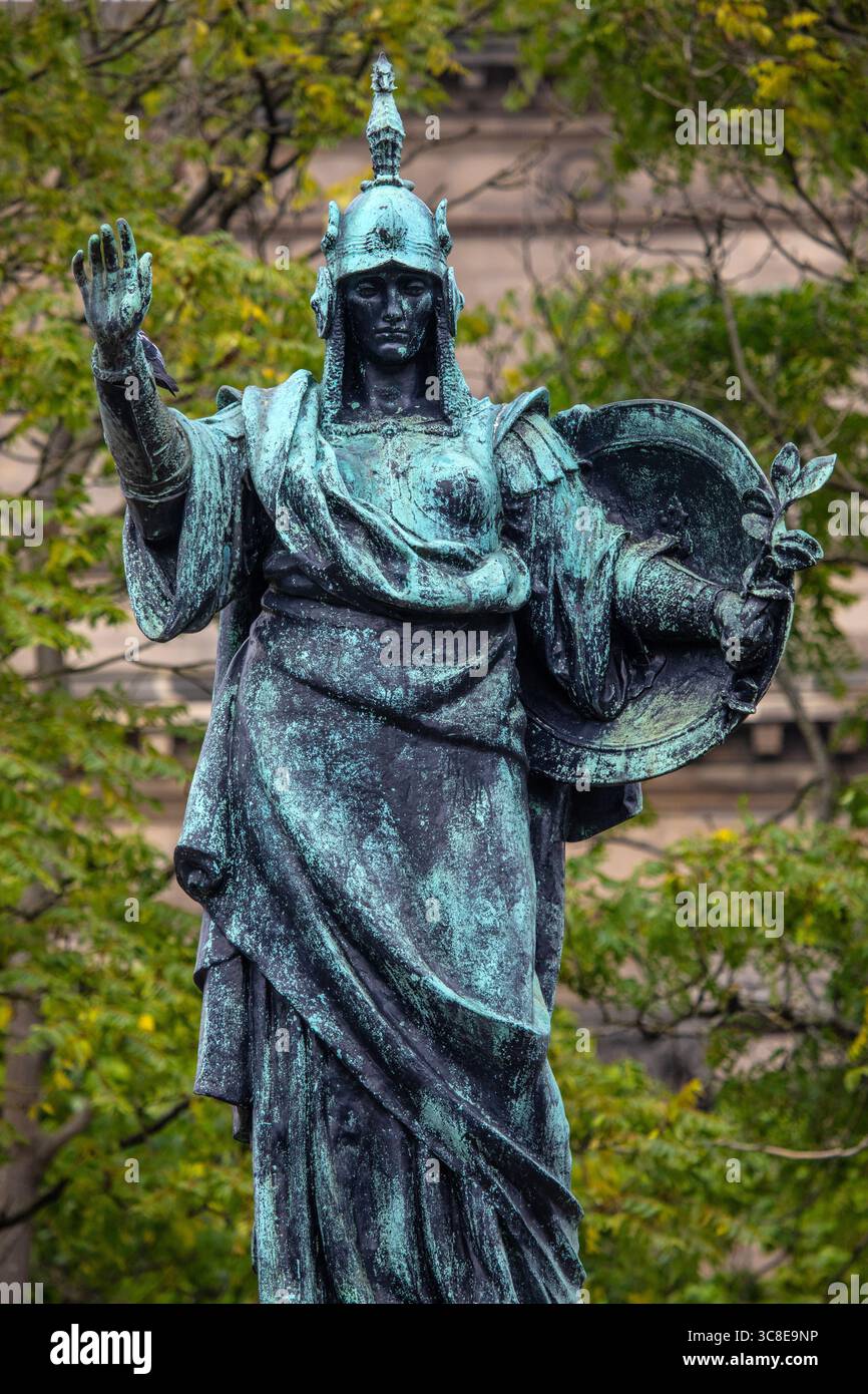 Liverpool, UK - September 20th 2024: Britannia statue on the monument ...