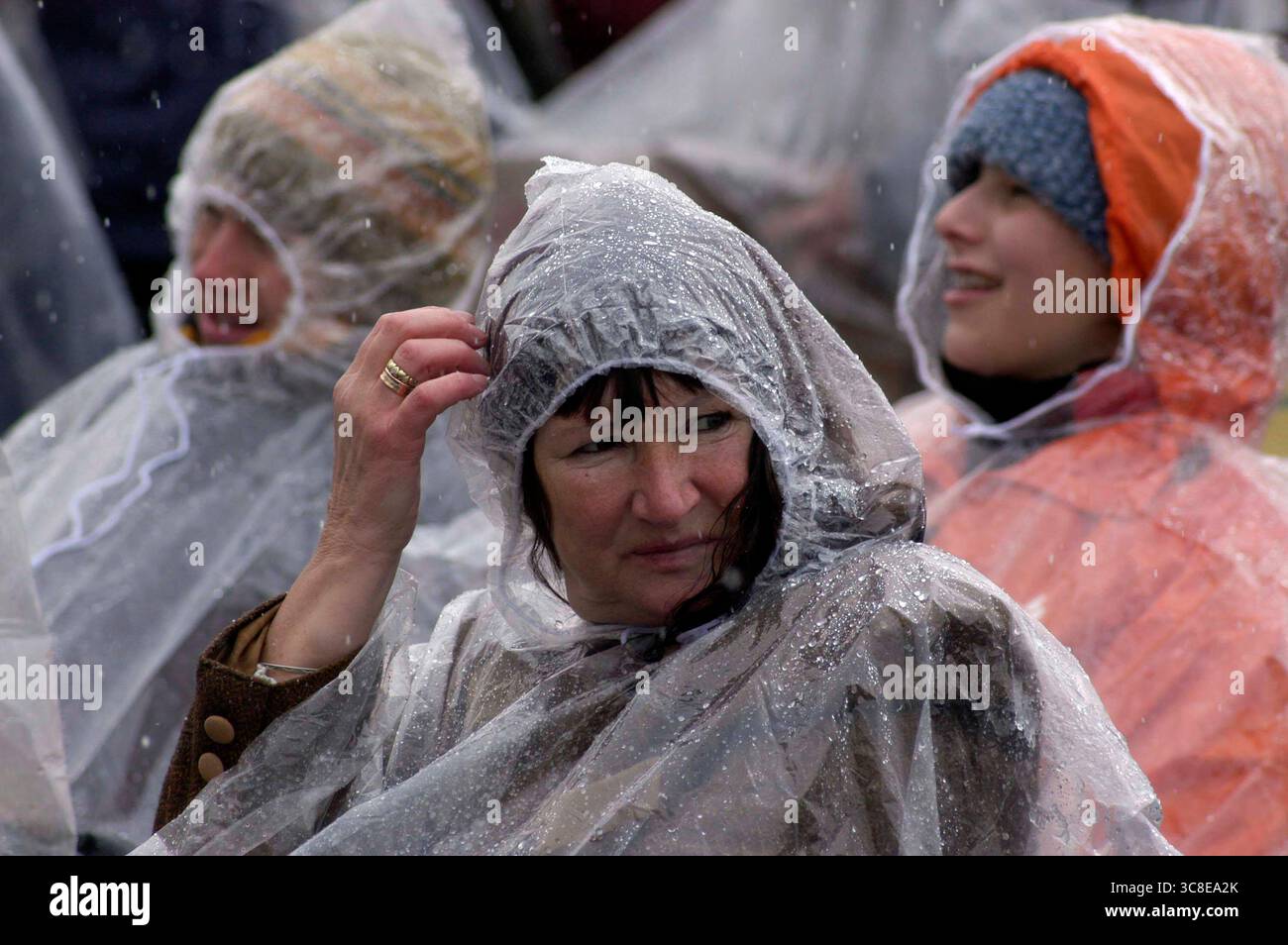wearing clothes that are water repellent and effective against rain ...