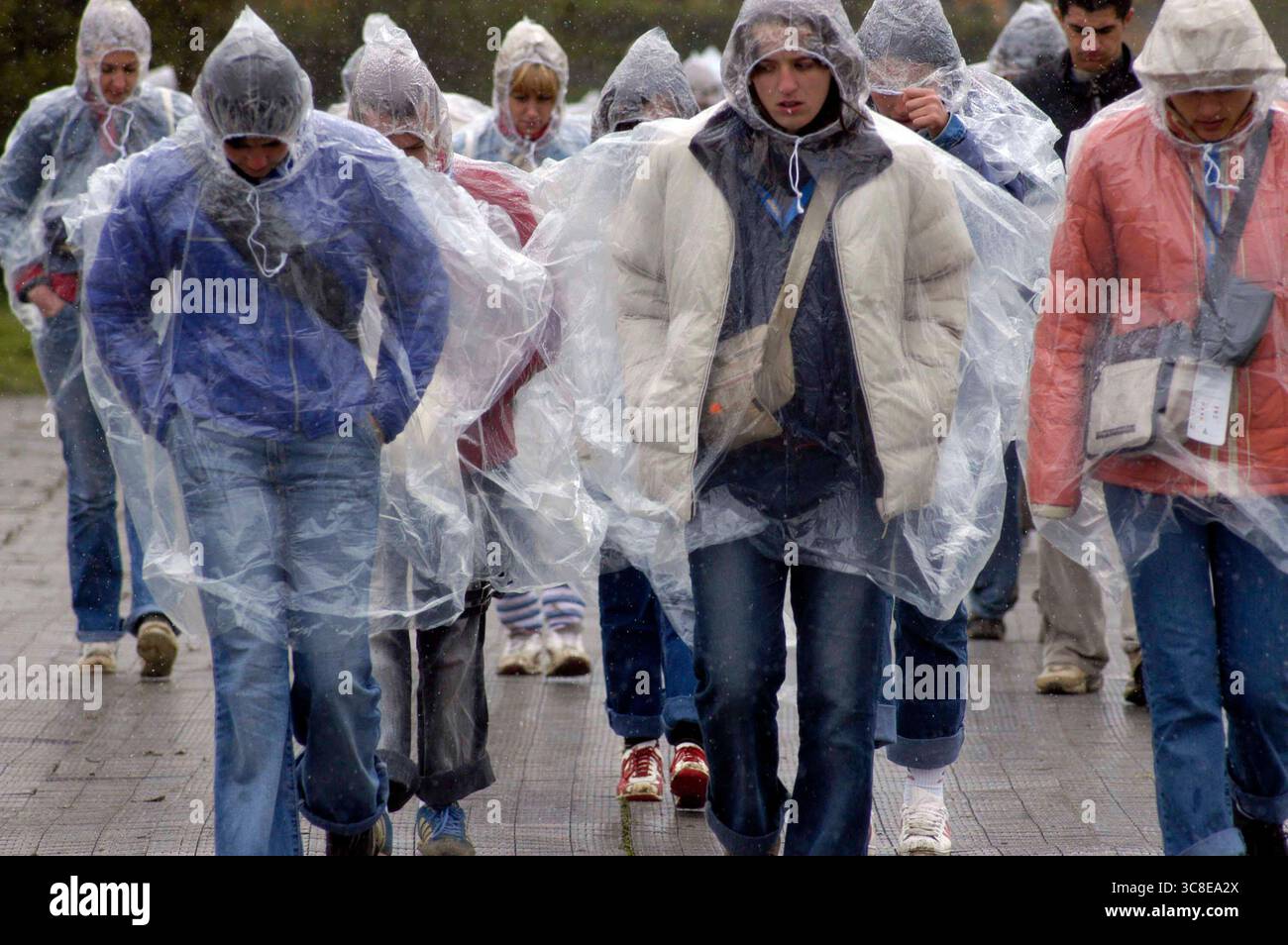 wearing clothes that are water repellent and effective against rain ...