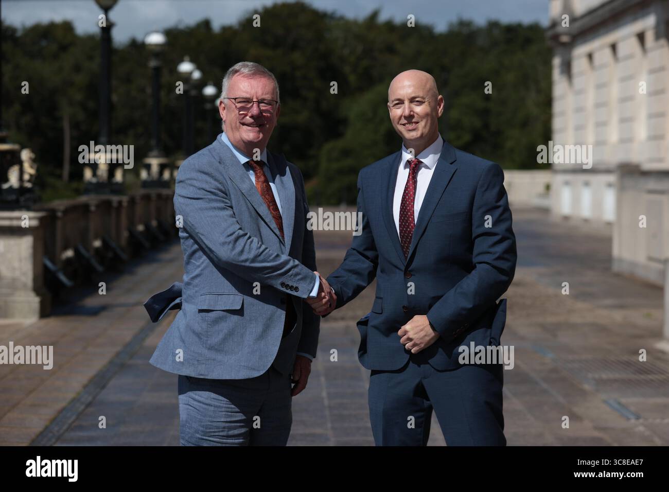 Jon Burrows (right), the new Ulster Unionist MLA for North Antrim, with ...