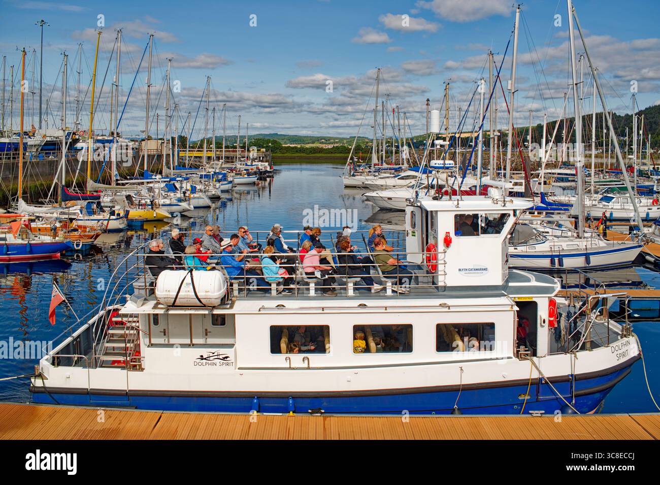 Inverness Marina Scotland the Dolphin Spirit Boat and passengers ...
