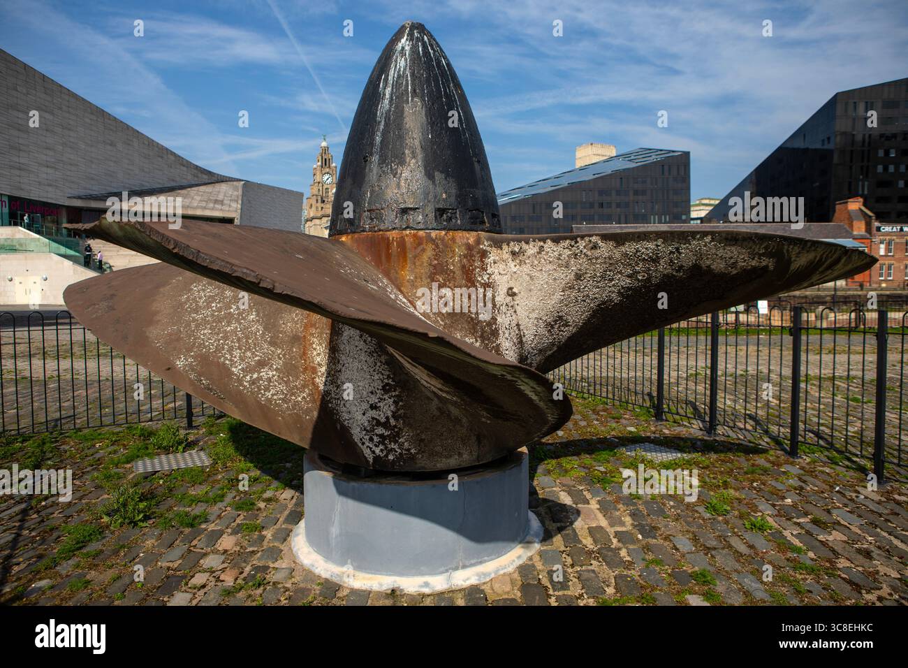 Liverpool, UK - September 19th 2024: Propeller from the HMS Lusitania ...