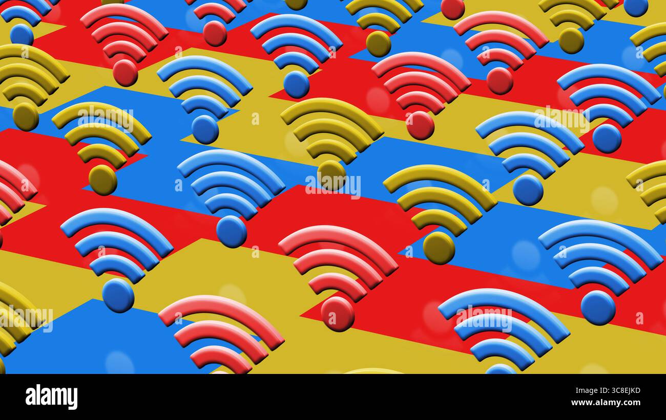WiFi wireless mobile communication and internet hotspot multiply symbol ...