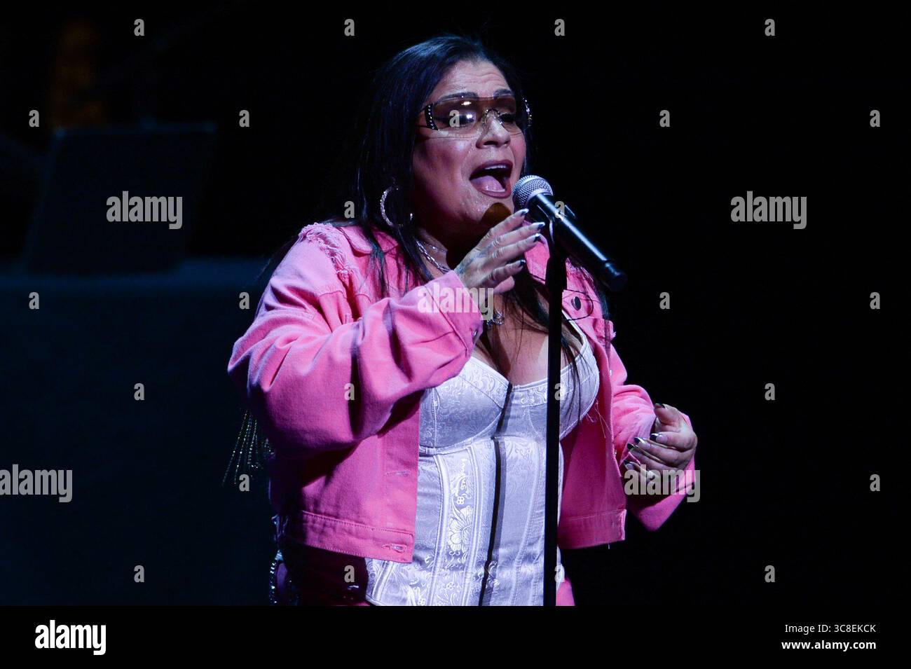 Lisa Lisa performs in Fort Lauderdale, Florida on August 2, 2025. The ...