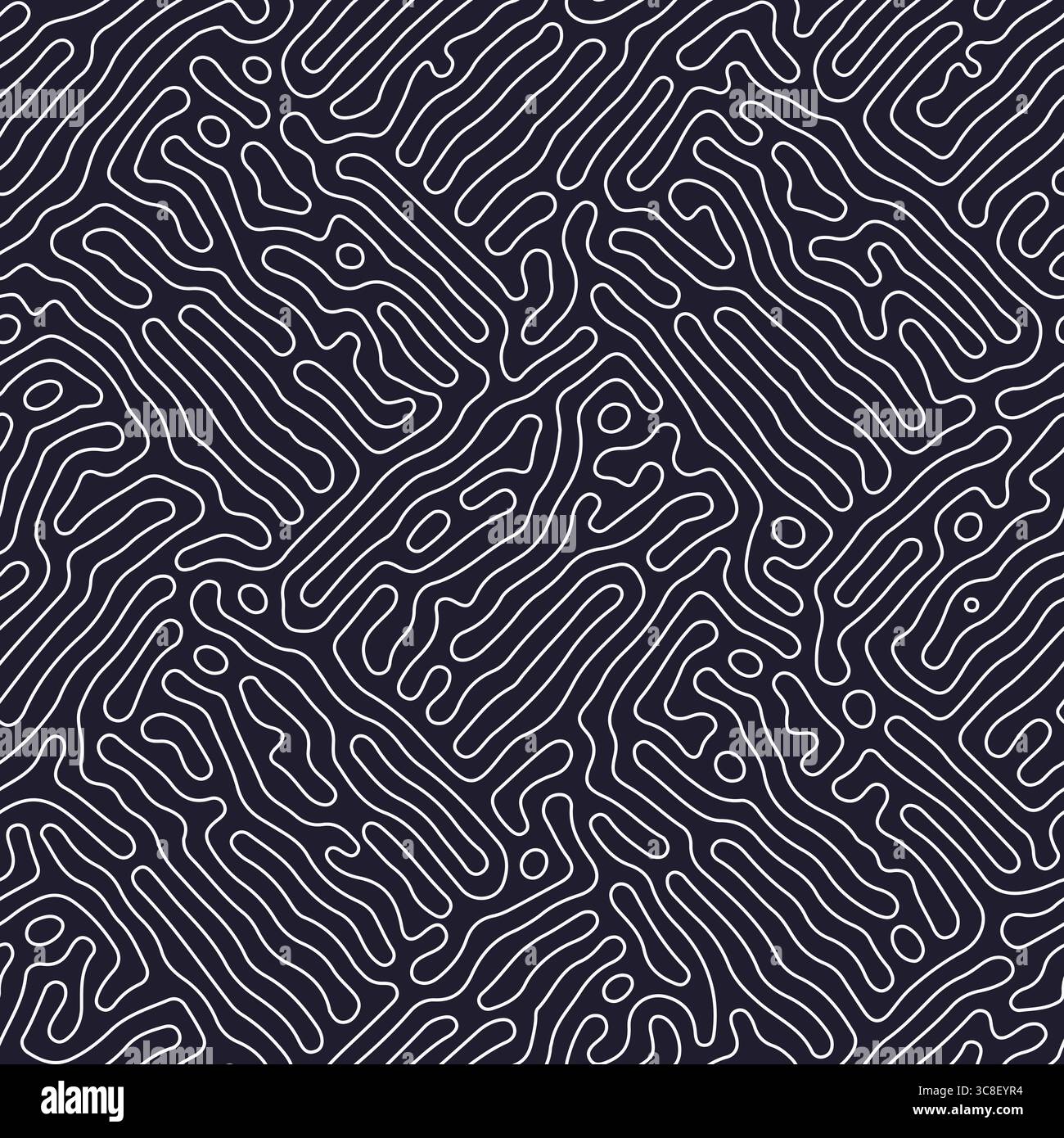 White thin lines on black, seamless Turing pattern Stock Vector Image ...