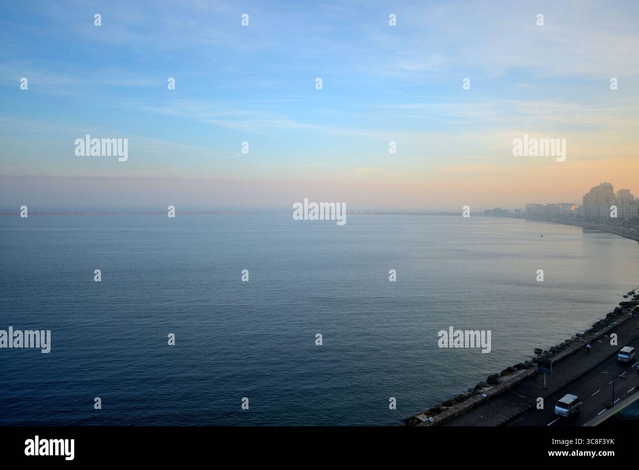 City skyline view from the hotel terrace, Alexandria, Egypt Stock Photo ...
