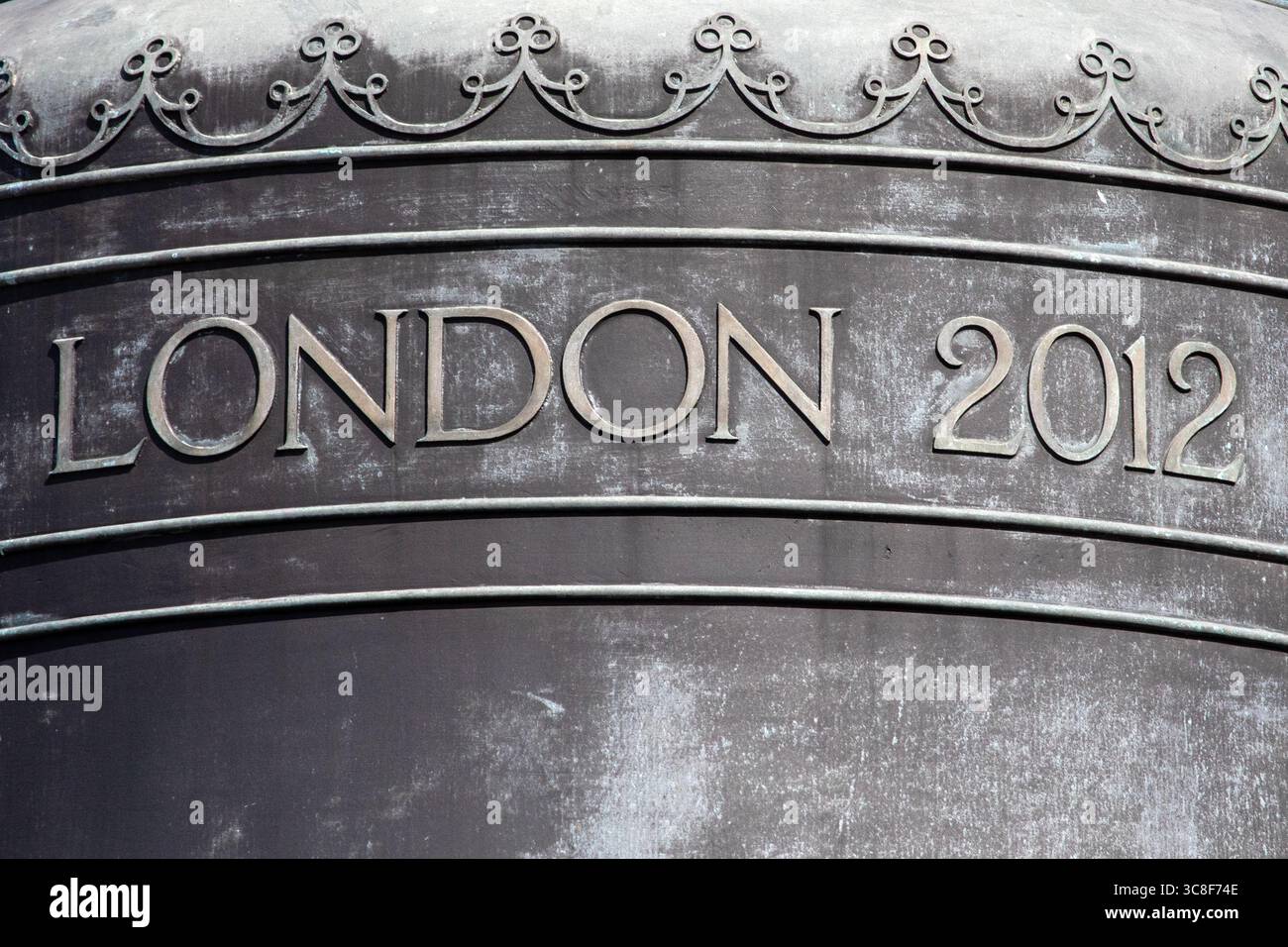Detail of the historic Opening Ceremony Bell of the London 2012 Olympic ...