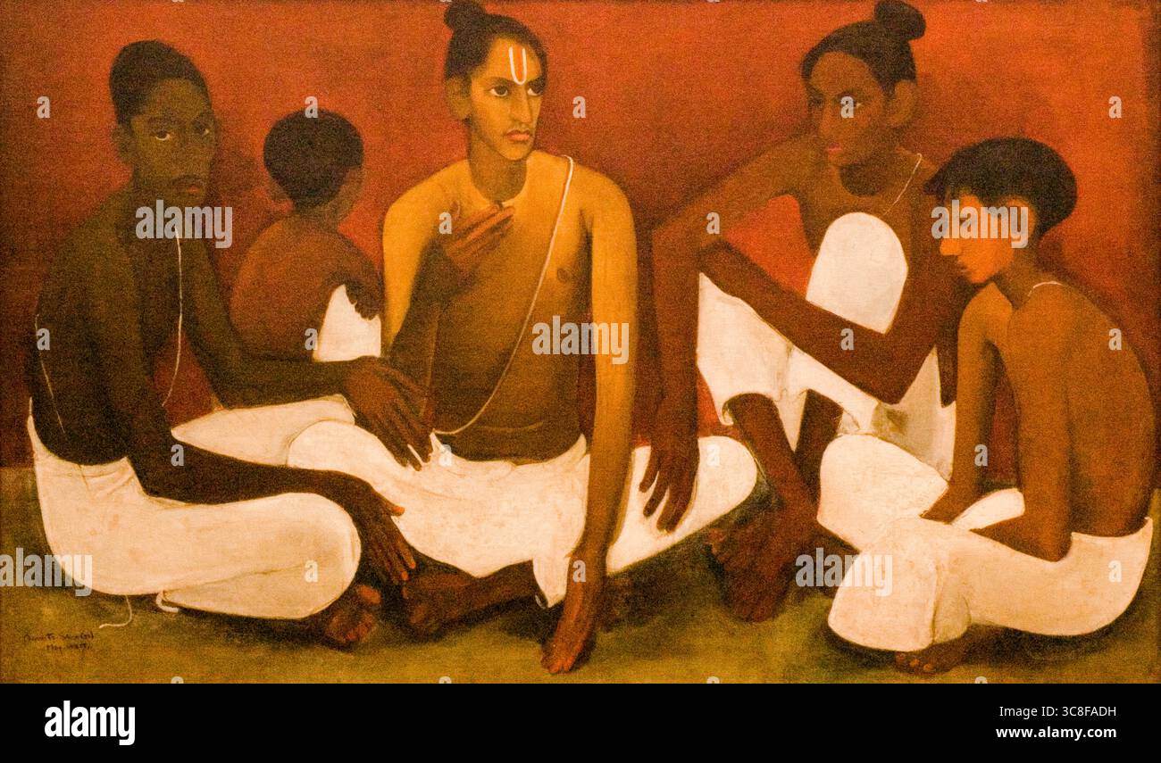 Amrita Sher-Gil, Brahmacharis, painting in oil on canvas, 1940-1941 ...