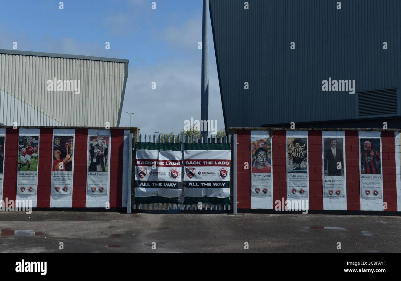 Morecambe, England. 4th Aug 2025. The Legends wall at the Mazuma Mobile ...