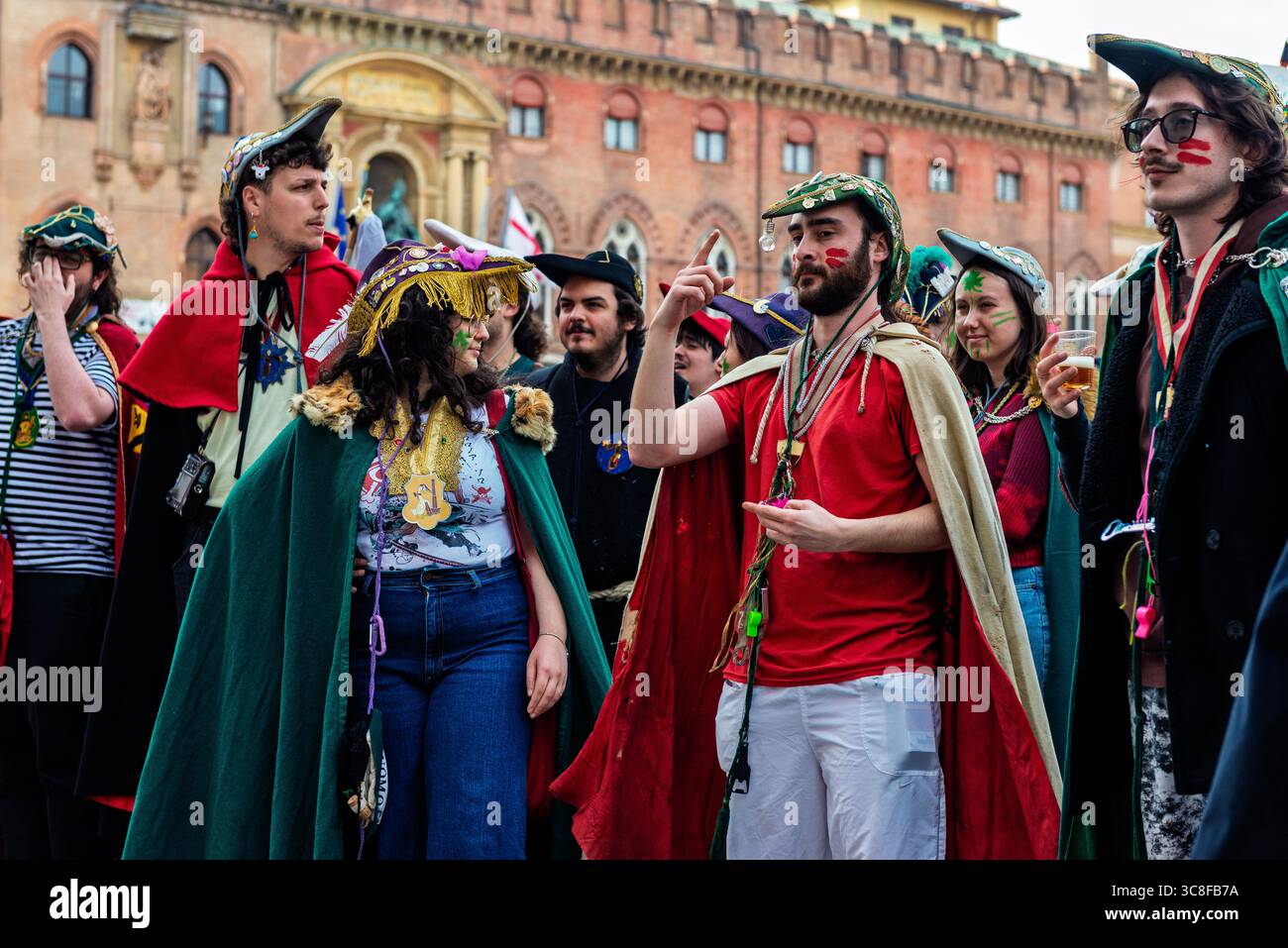 Members of the Ordine del Fittone, in Bologna, Italy, in traditional ...