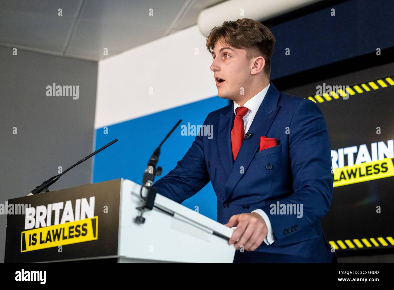 London, UK. 4 August 2025. George Finch, aged 19, Leader of ...