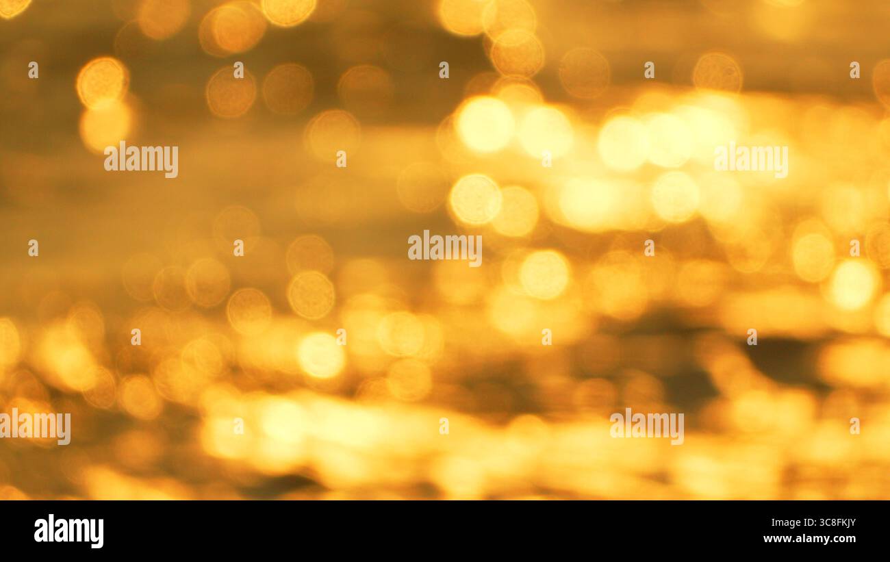 Water, Sun, Bokeh: Golden Sunlight Reflecting on Water Surface ...
