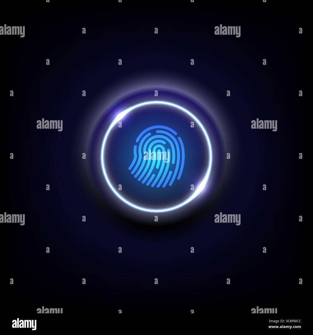 Fingerprint scanning on glowing light hi-res stock photography and ...