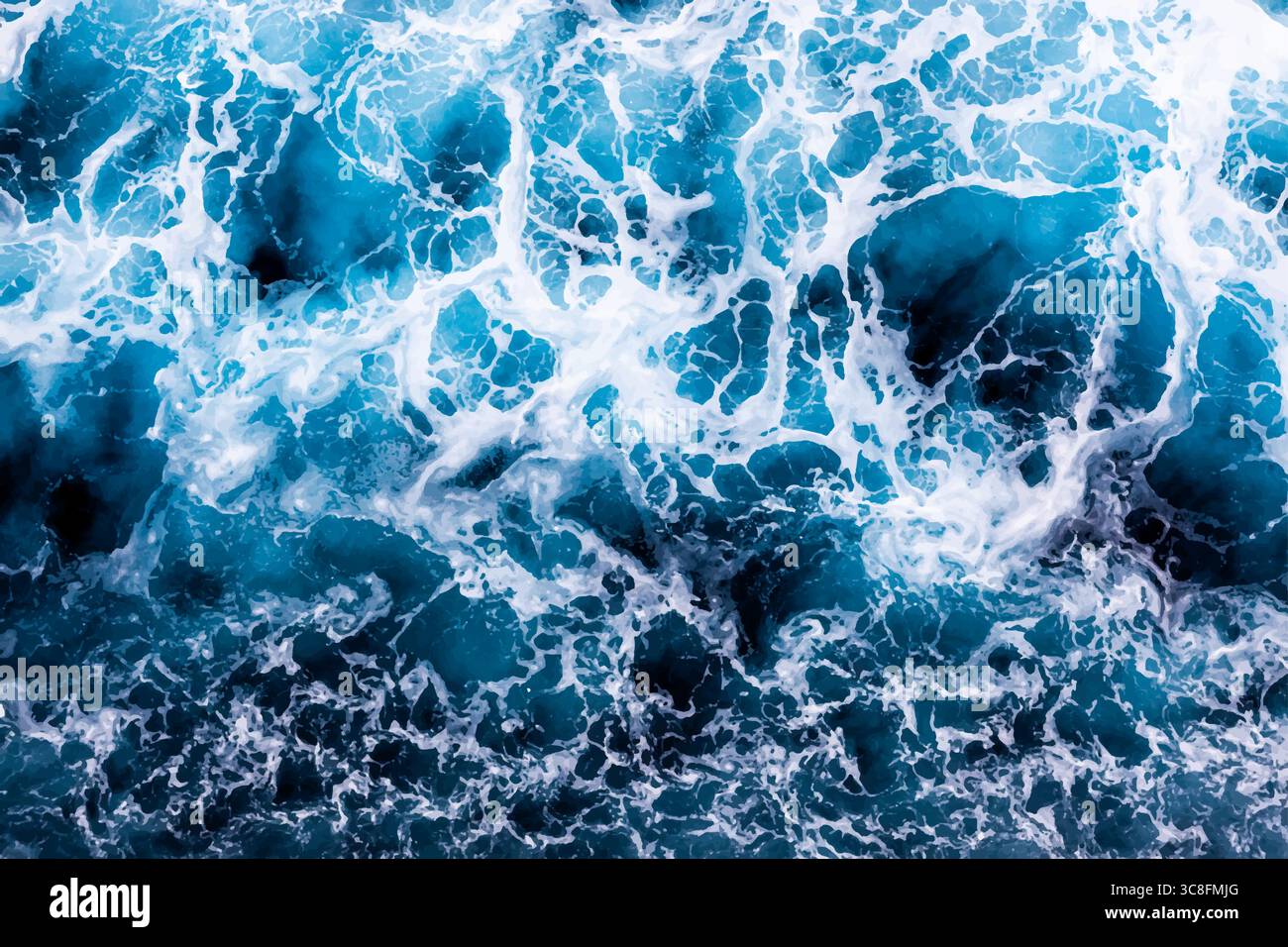 Water surface background. Aerial view of beautiful foamy water. Can be ...