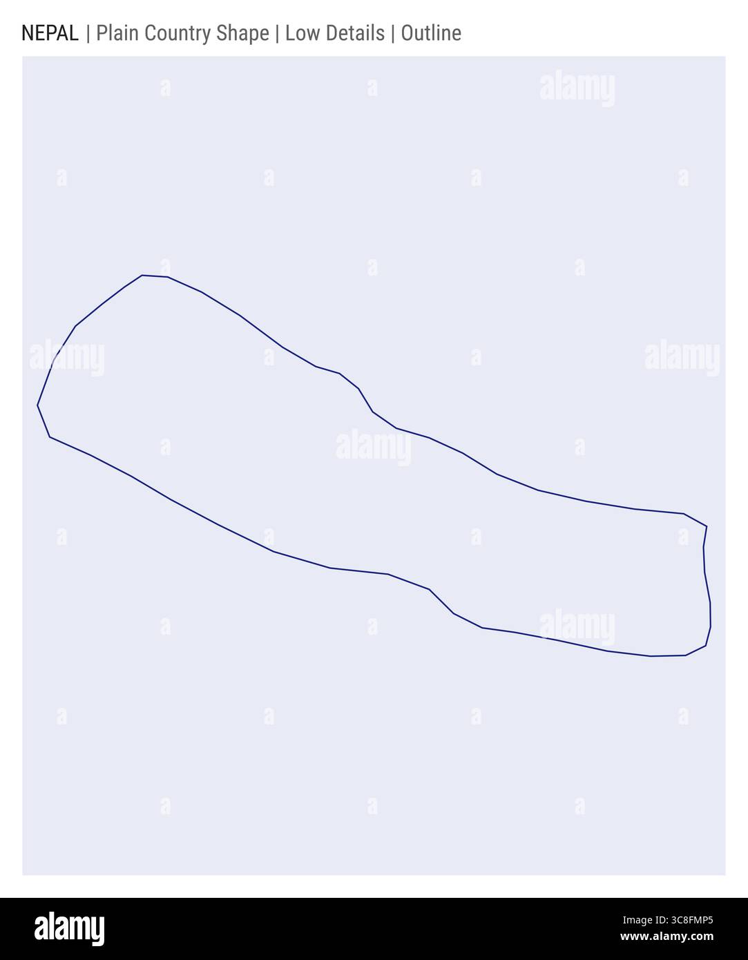 Nepal plain country map. Low details. Outline style. Shape of Nepal ...