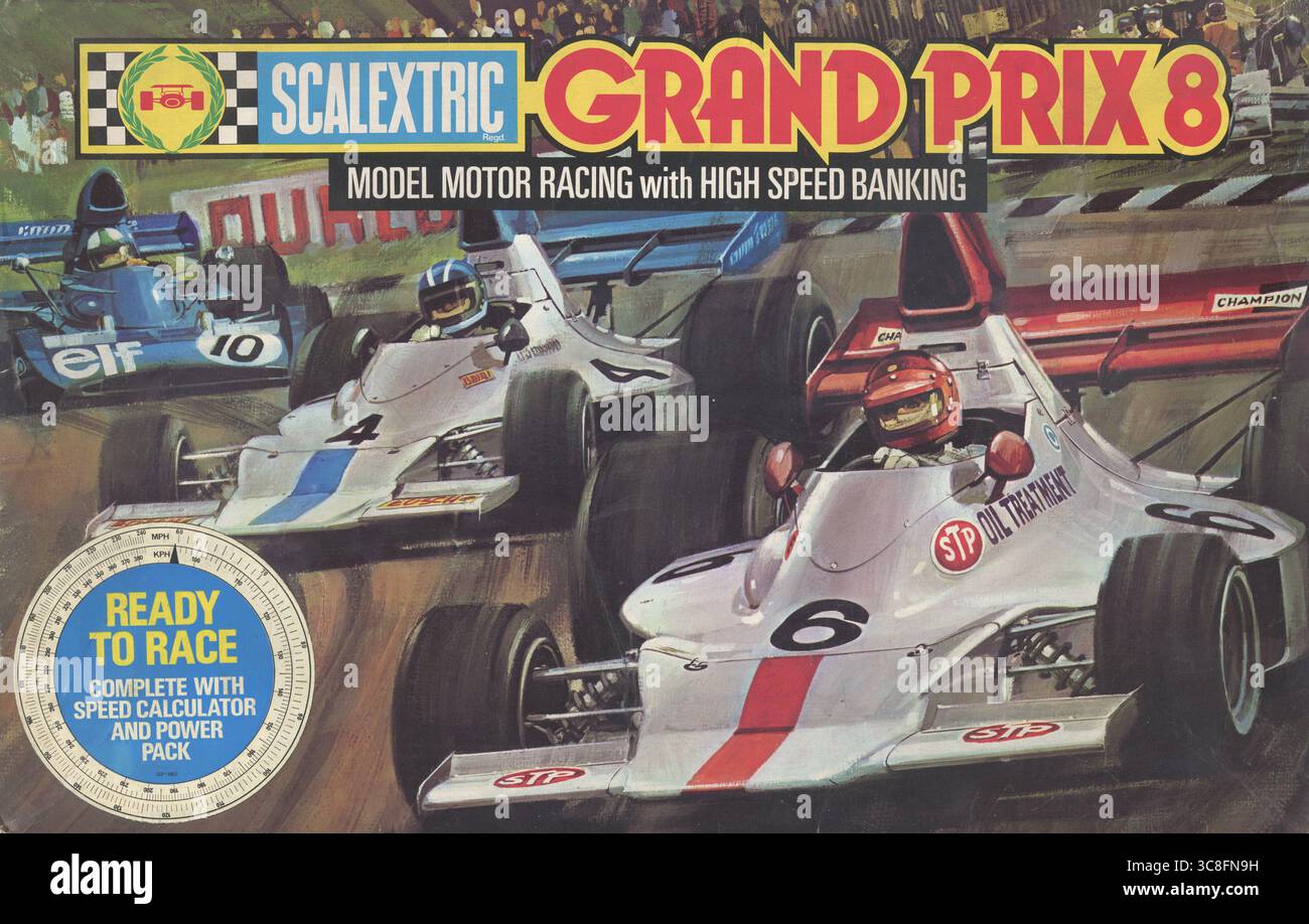 Scalextric Grand Prix 8 box set. Slot card racing set, 1970s. F1 grand ...