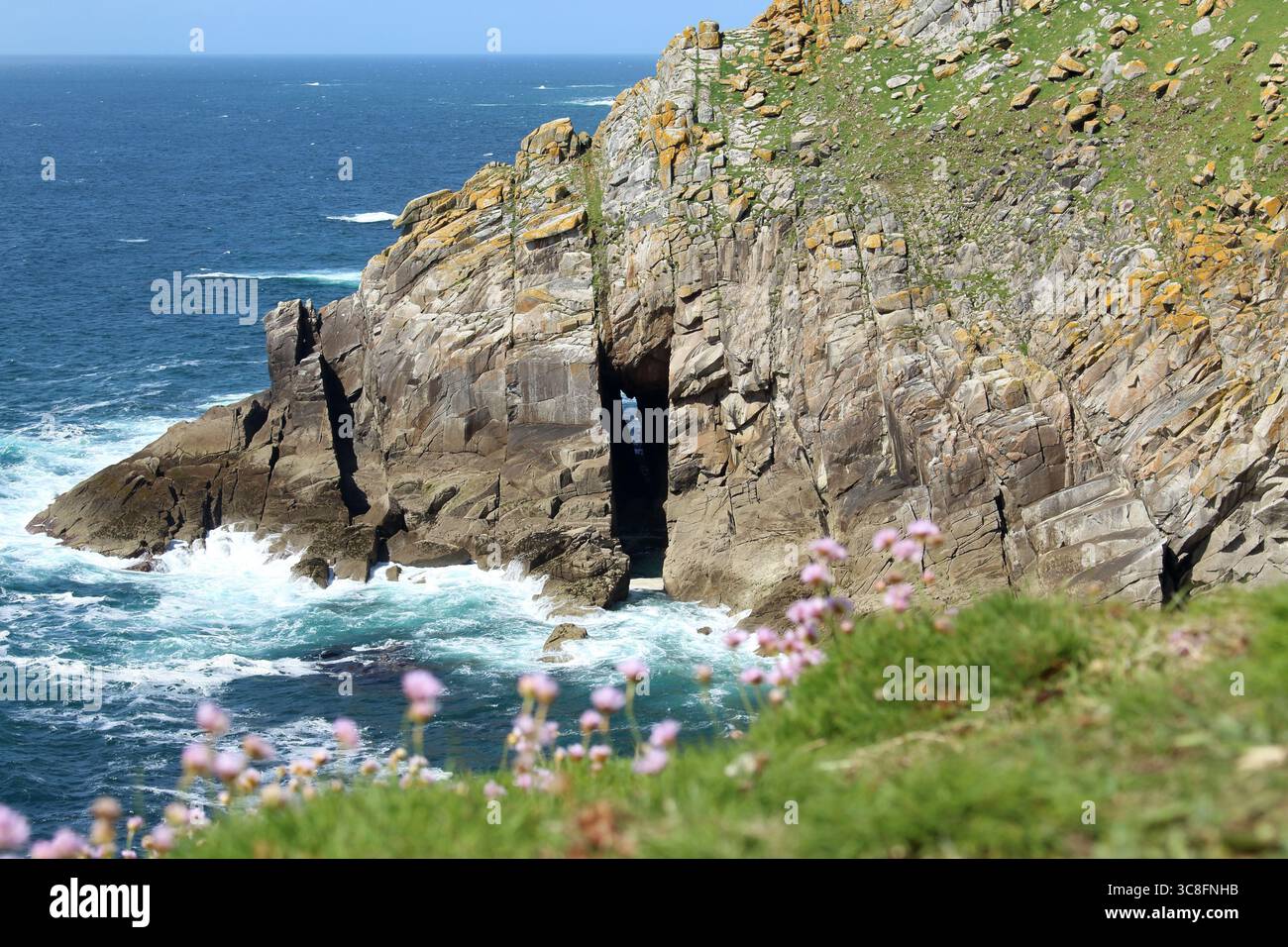 An interesting cliff on the isle of Lundy Stock Photo - Alamy