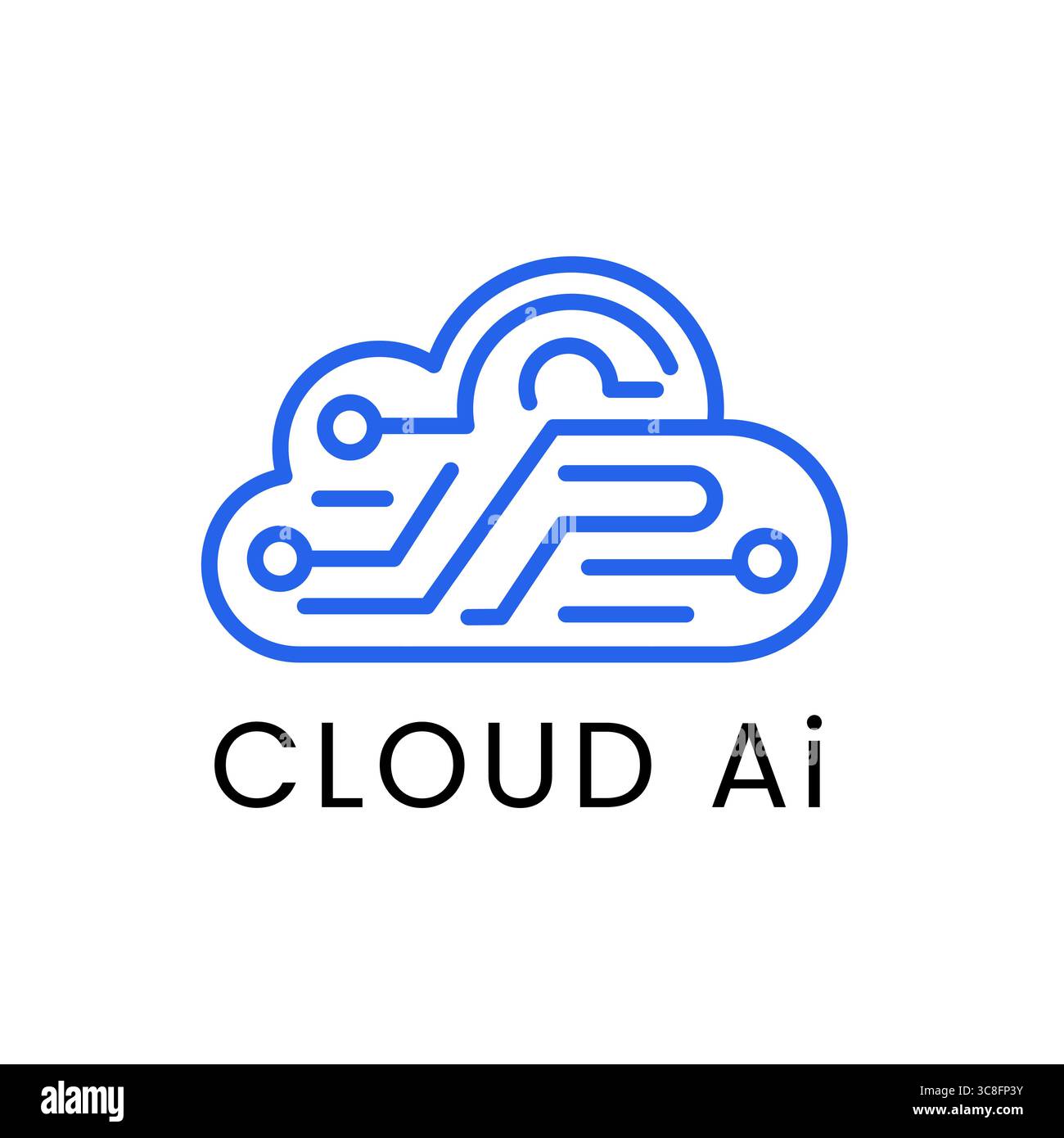 AI Cloud Circuit Logo Modern Cloud Computing and Artificial Intelligence Icon Stock Vector Image ...