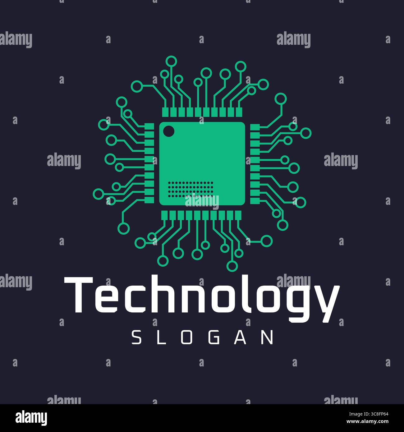 Technology Chip Logo Circuit Processor Icon for Modern Tech and IT ...