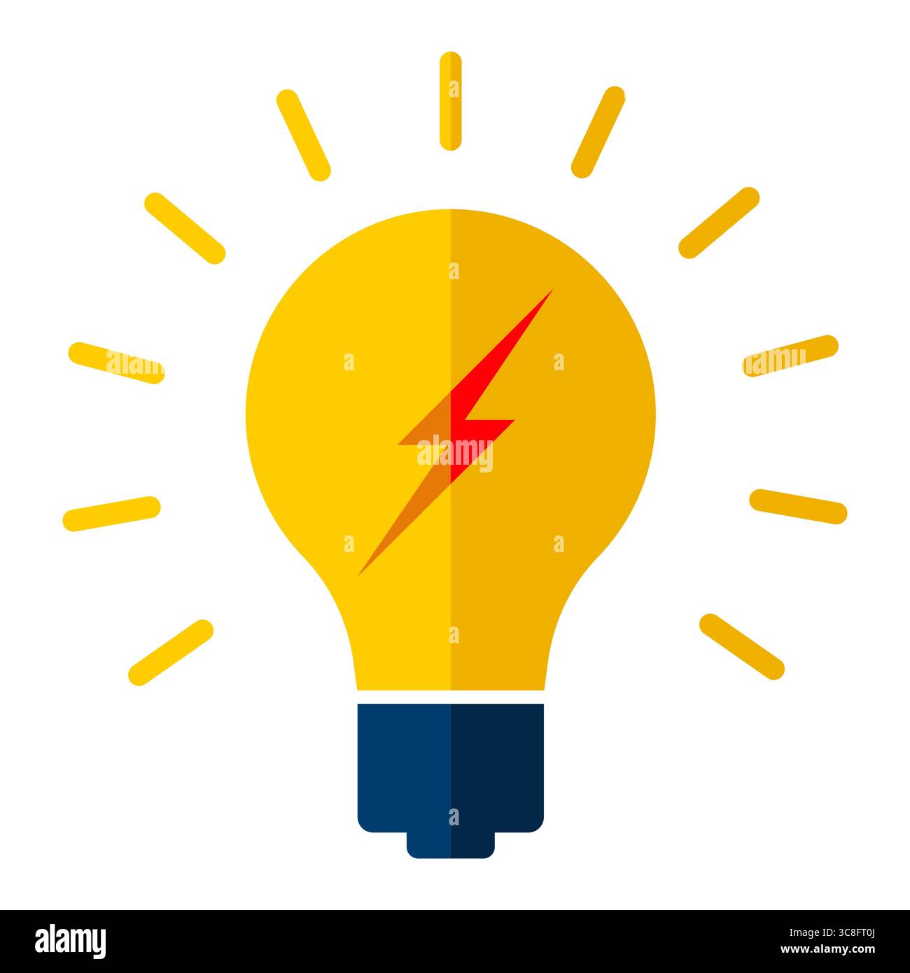 Creative Light Bulb with Lightning Bolt. Innovation and Energy Concept ...