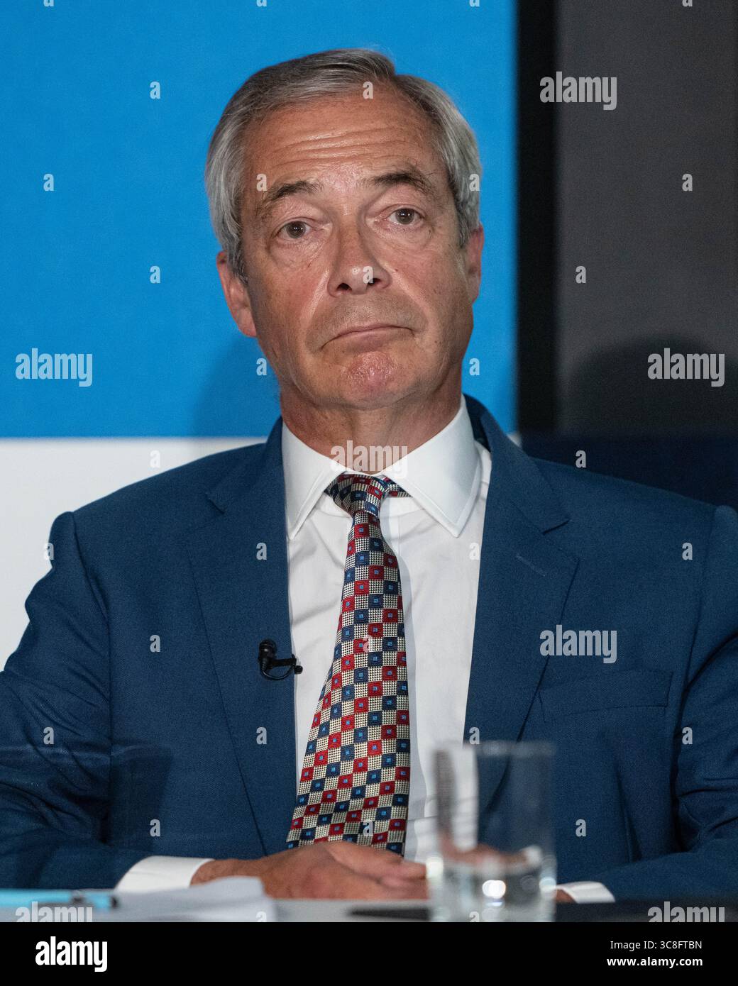 London, England, UK. 4th Aug, 2025. Reform UK leader NIGEL FARAGE ...