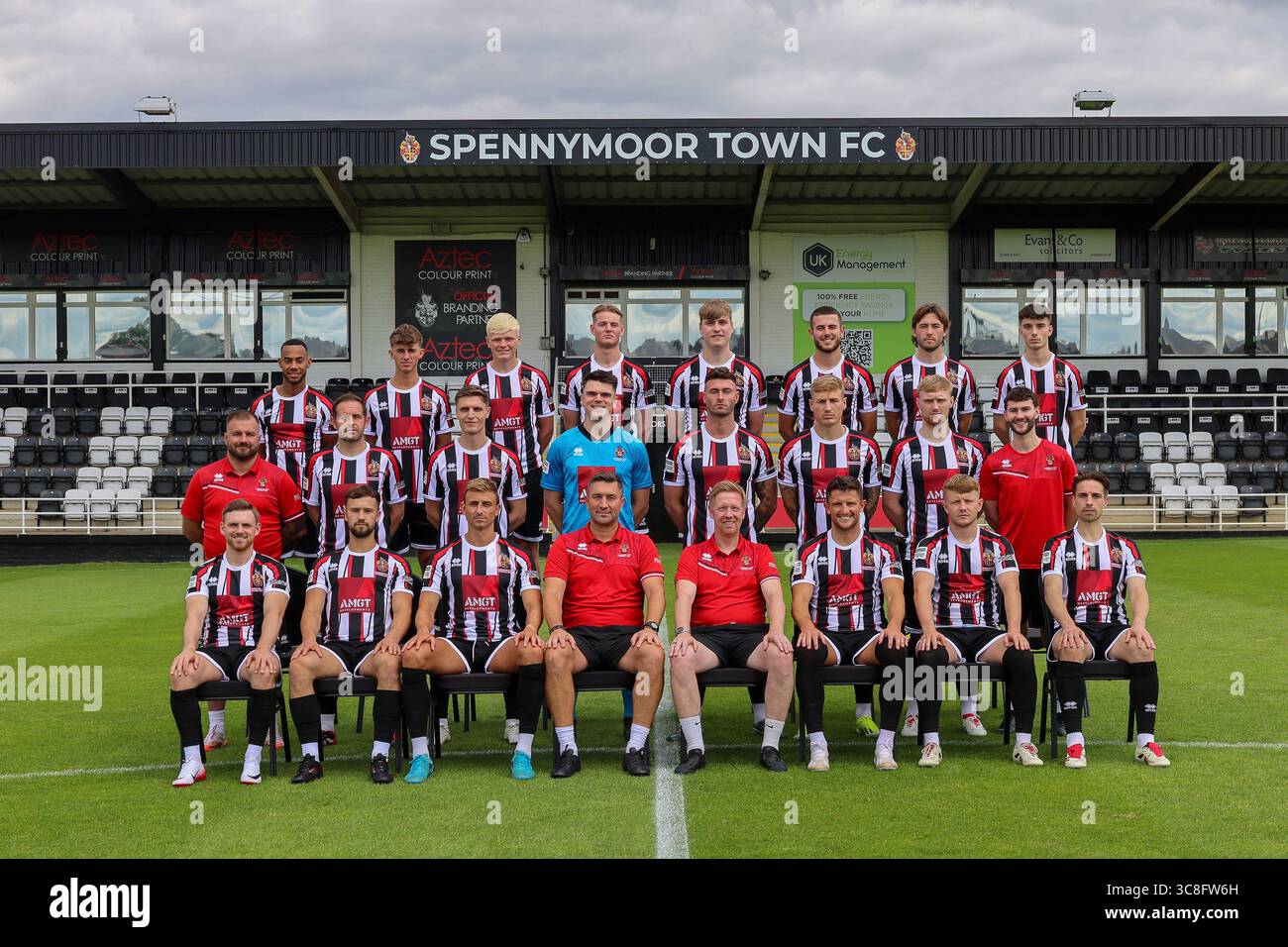 The Soennymoor Town FC squad pictured during the Spennymoor Town Squad ...