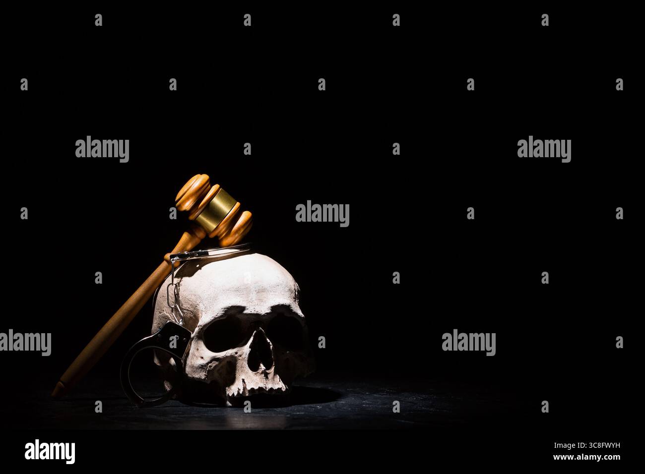 Legal law, justice and murderment concept. Wooden judge gavel hammer on ...