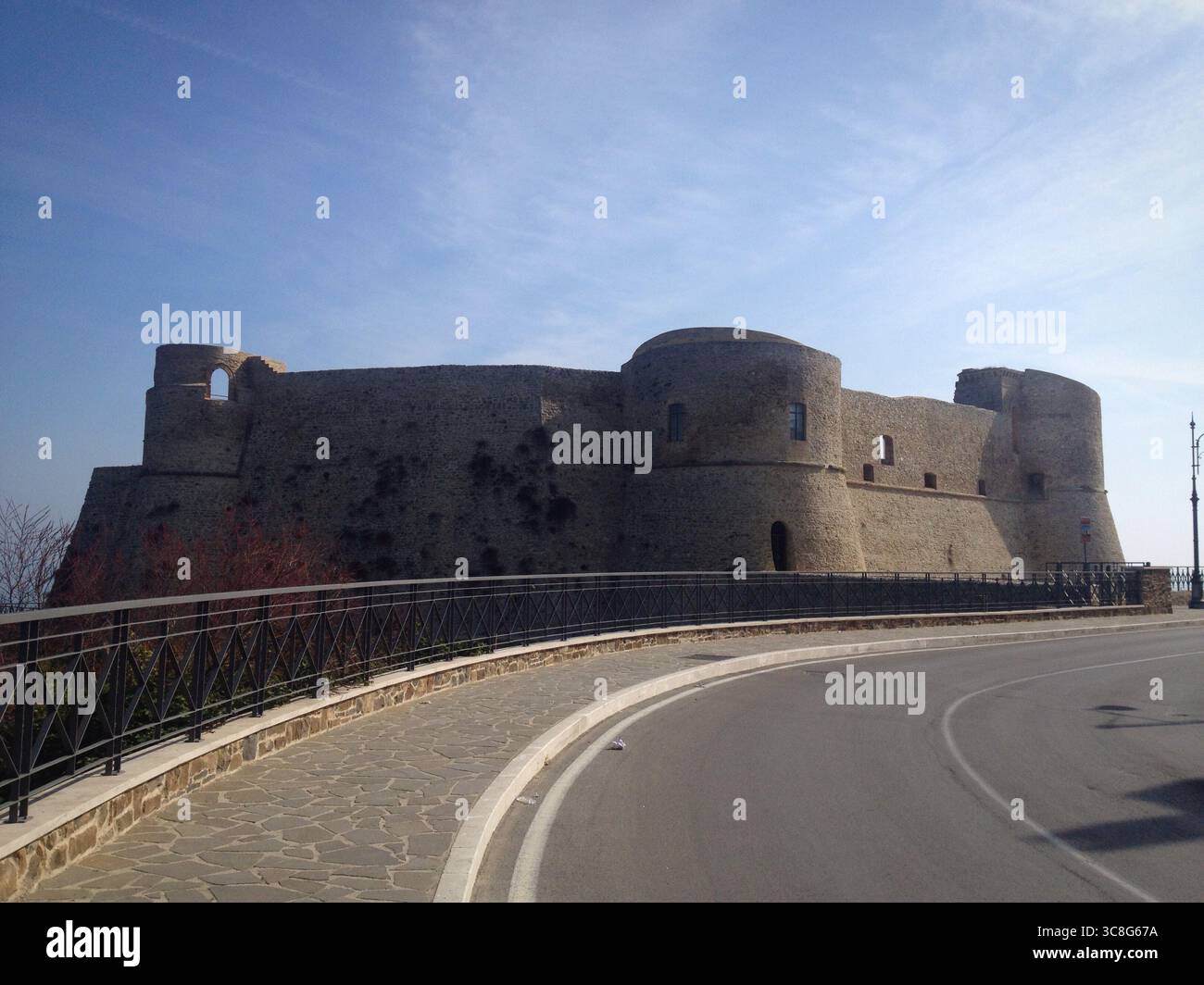 Medieval Aragonese Castle overlooking rocky coastline near Ortona ...