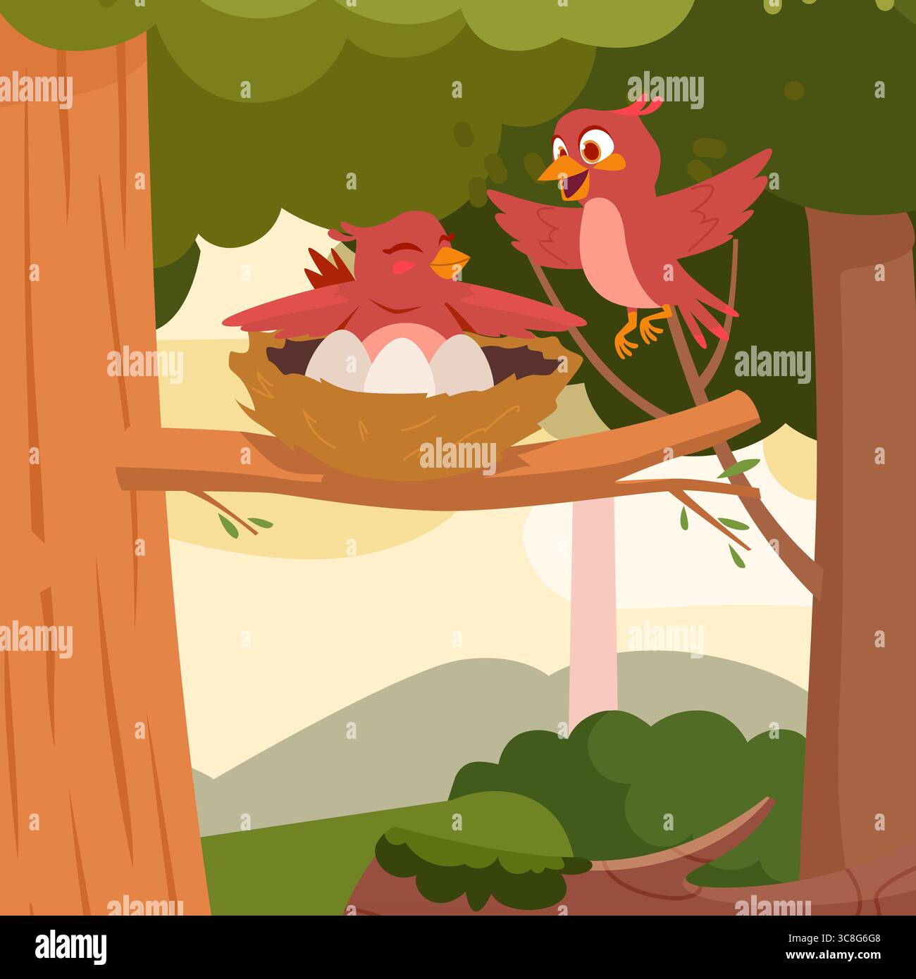 Father and mother bird Stock Vector Images - Alamy