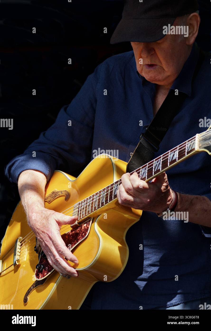 Jazz Musician, Guitarist Jim Mullen Playing Guitar Live On Stage ...