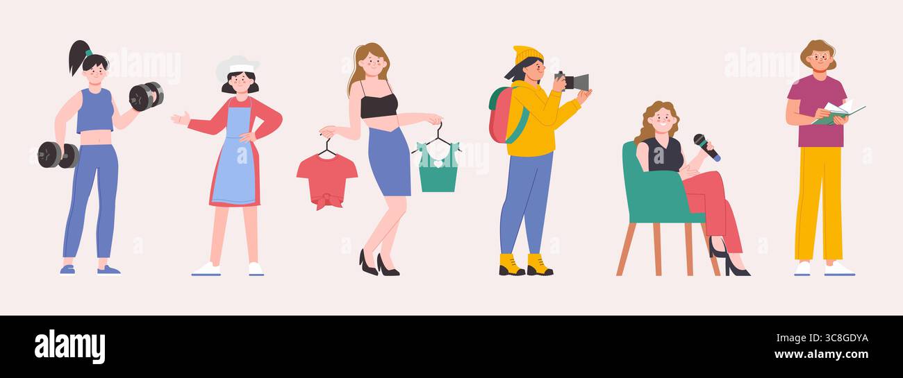 Presenter and stylist Stock Vector Images - Alamy