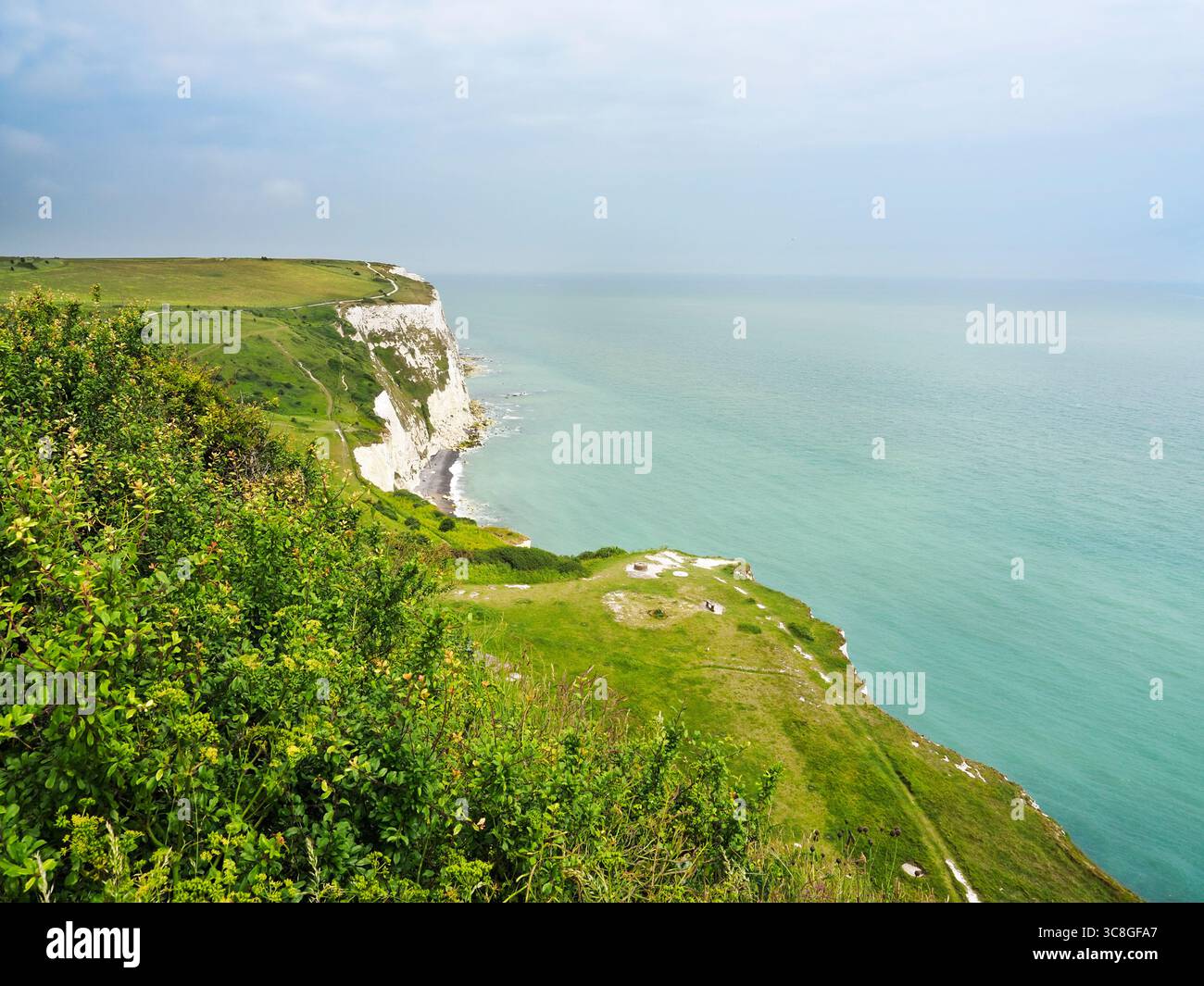 The White Cliffs of Dover at Langdon Hole near Dover Kent England Stock ...