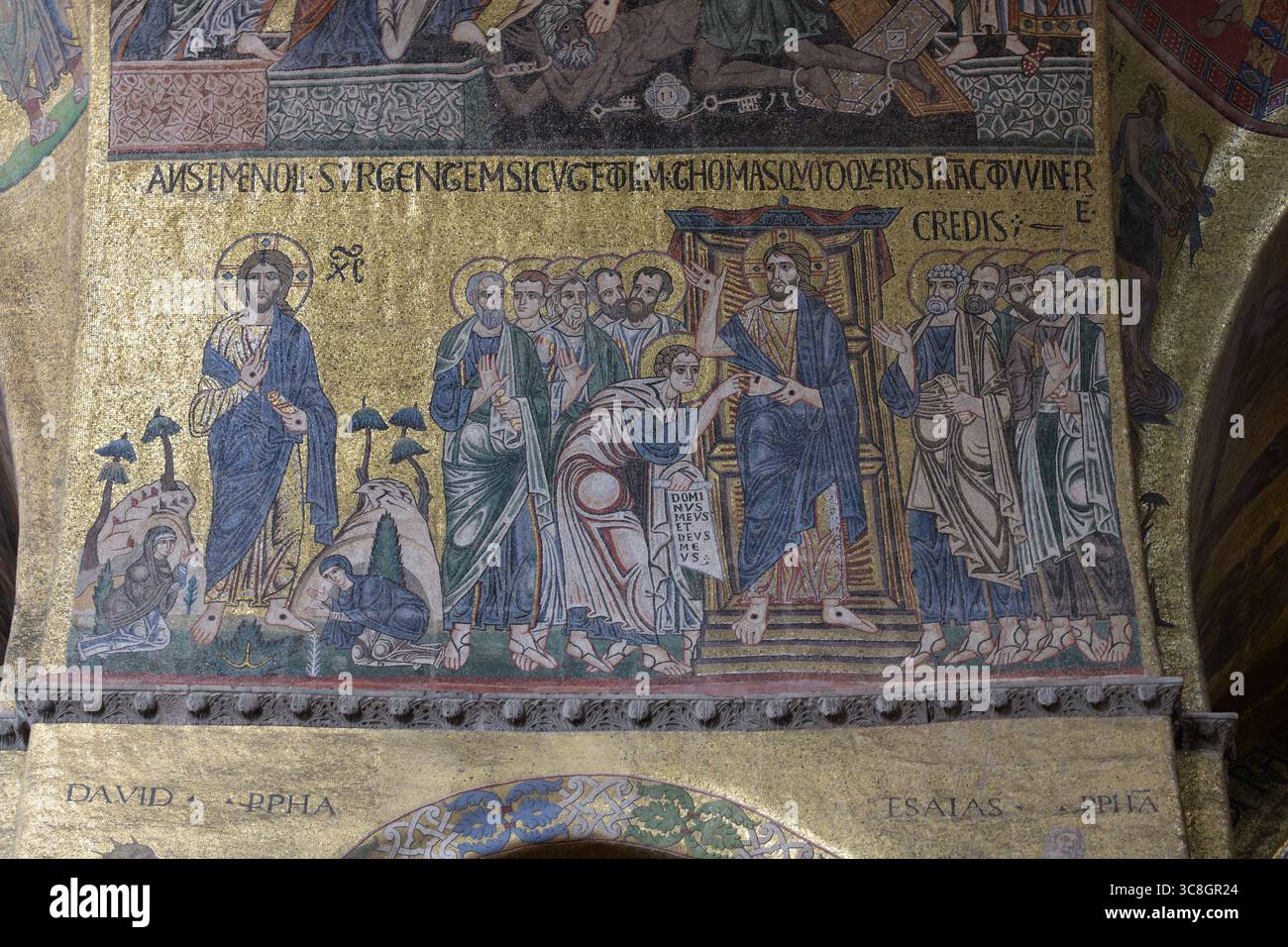 Mosaic depicting the Doubting Thomas scene in the Basilica di San Marco ...