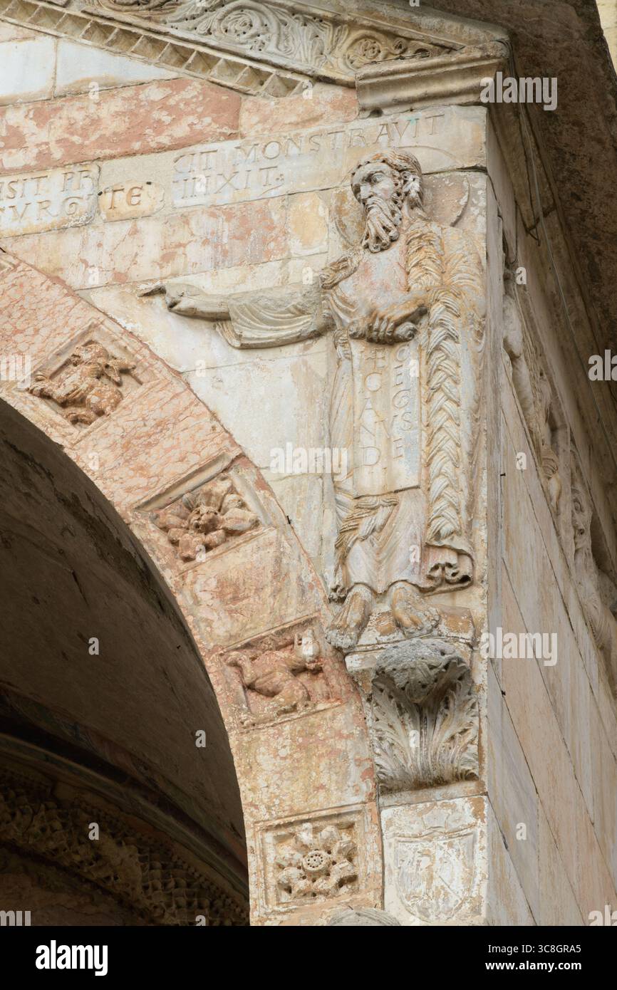 Detail of lunette of the central portal sculpted by Niccolò - San Zeno ...