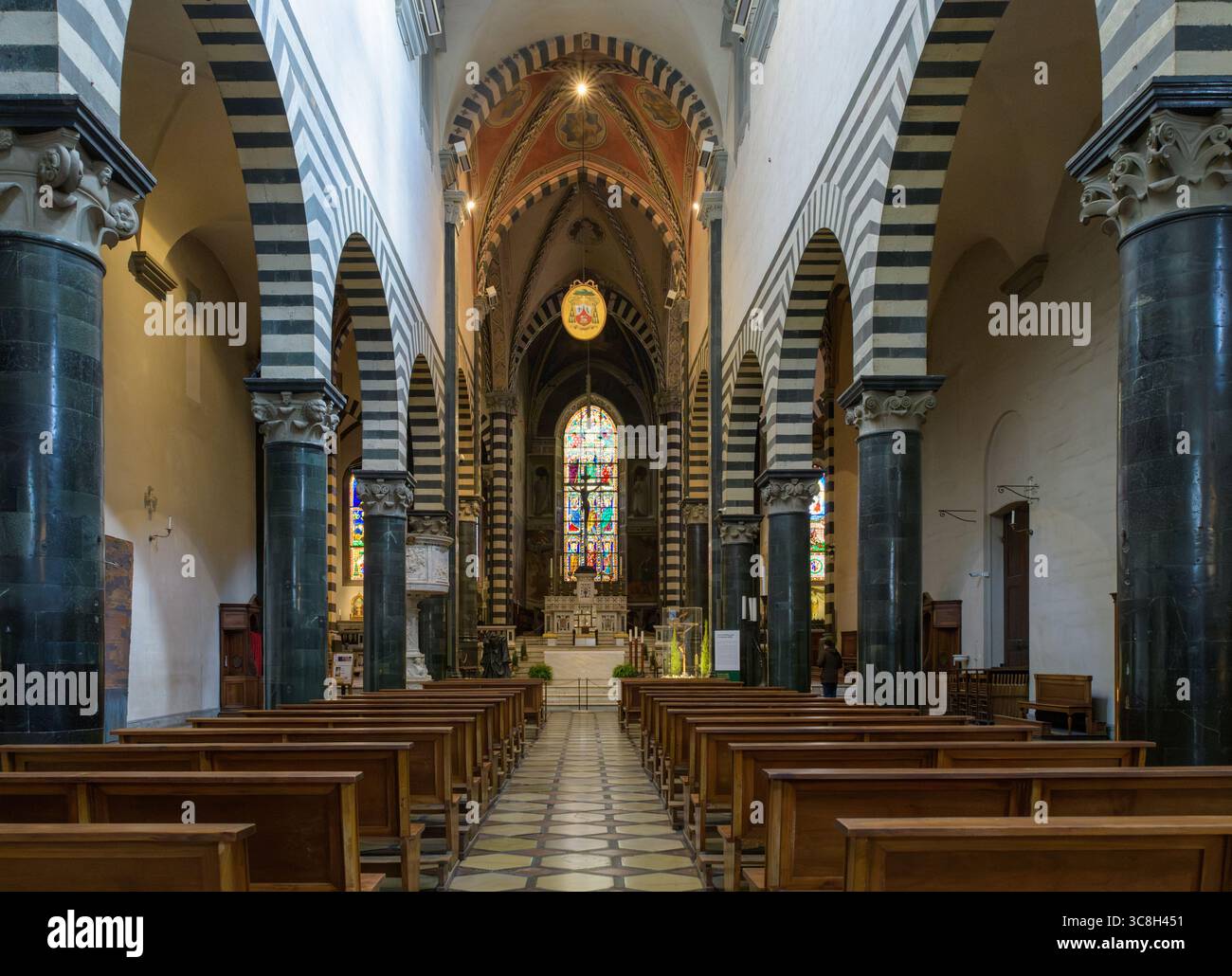 Interior of Santo Stefano Cathedral (Cattedrale di Santo Stefano) with ...