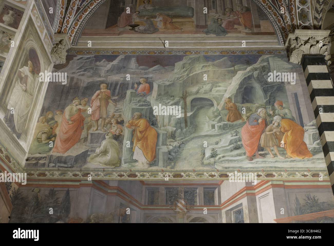 Fresco by Filippo Lippi showing the departure of Saint John, his life ...