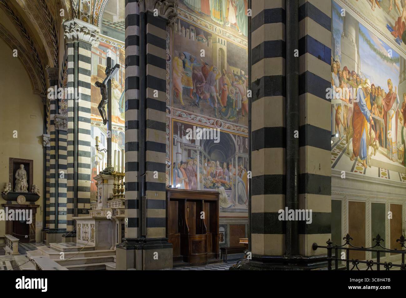 Interior view of Prato Cathedral (Duomo di Prato), Italy, featuring ...