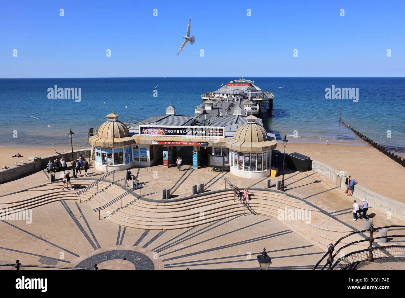 Cromer Pier, a grade II listed seaside pier in Cromer, on the north ...