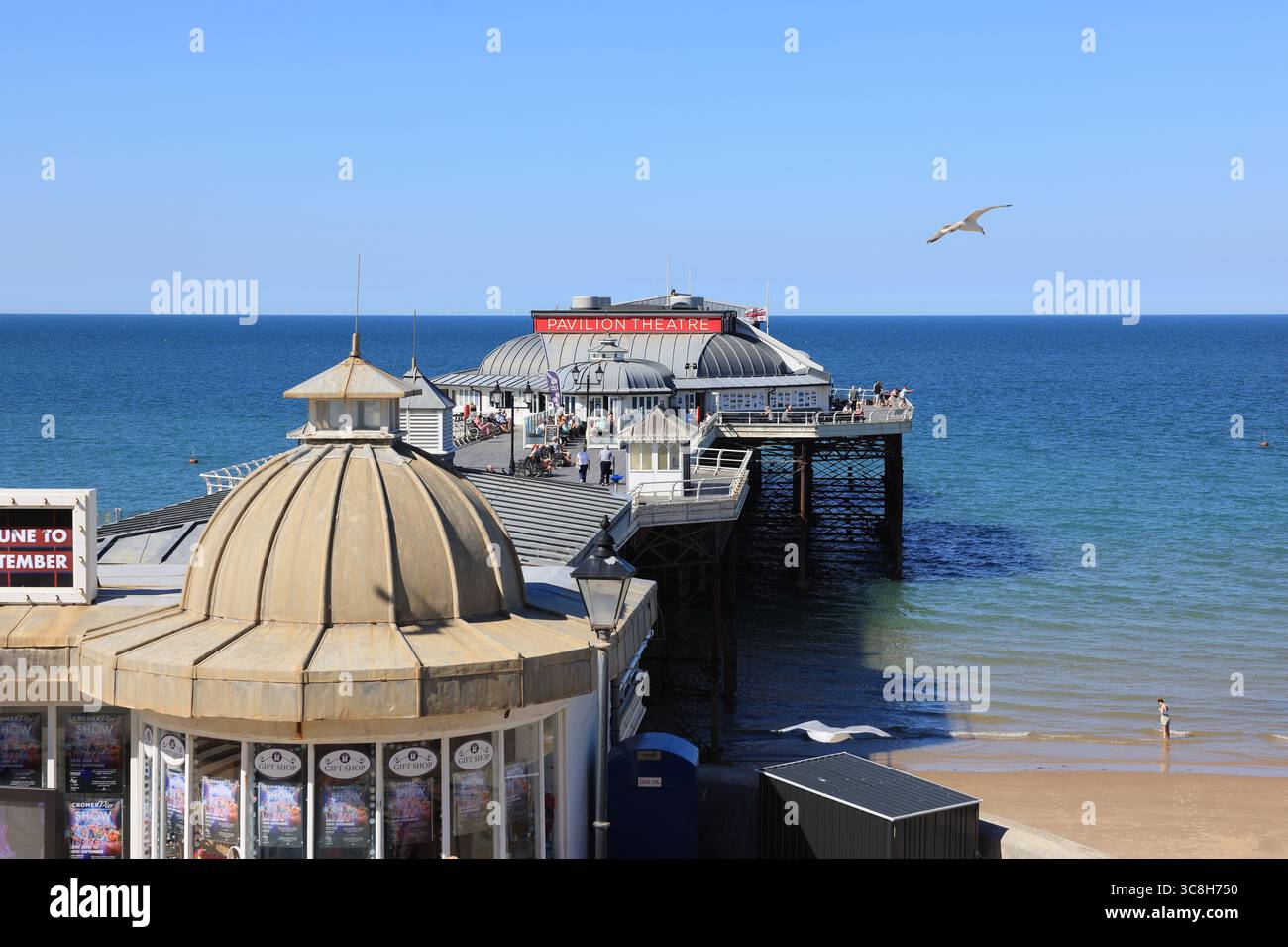 Cromer Pier, a grade II listed seaside pier in Cromer, on the north ...